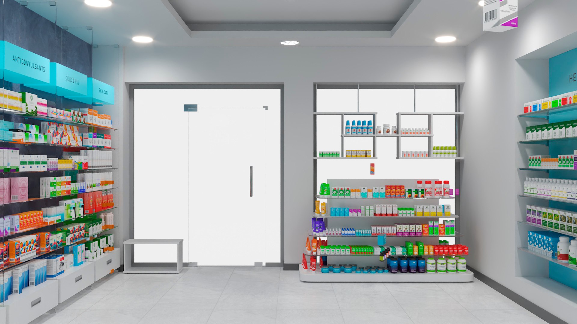 Modern Pharmacy Interior 3D Model - TurboSquid 2369021