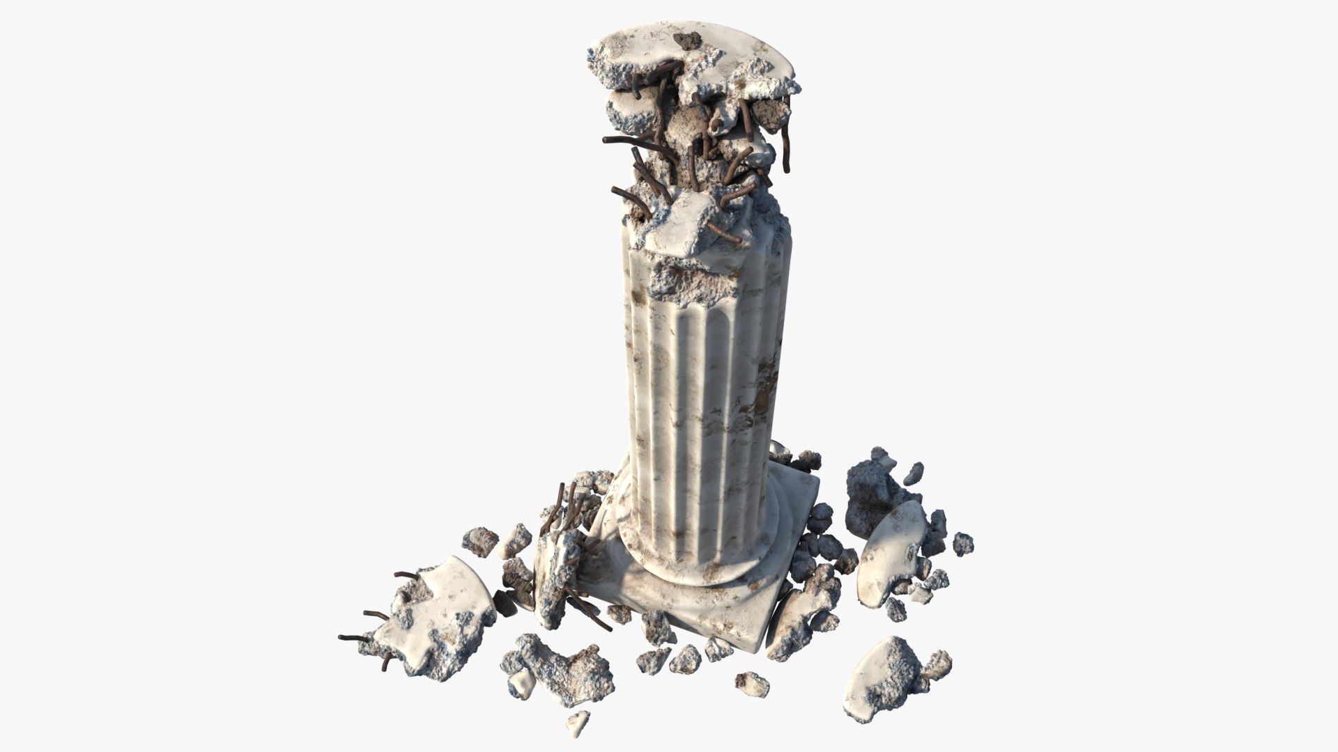 Broken Pillar 3 3D - TurboSquid 1875882