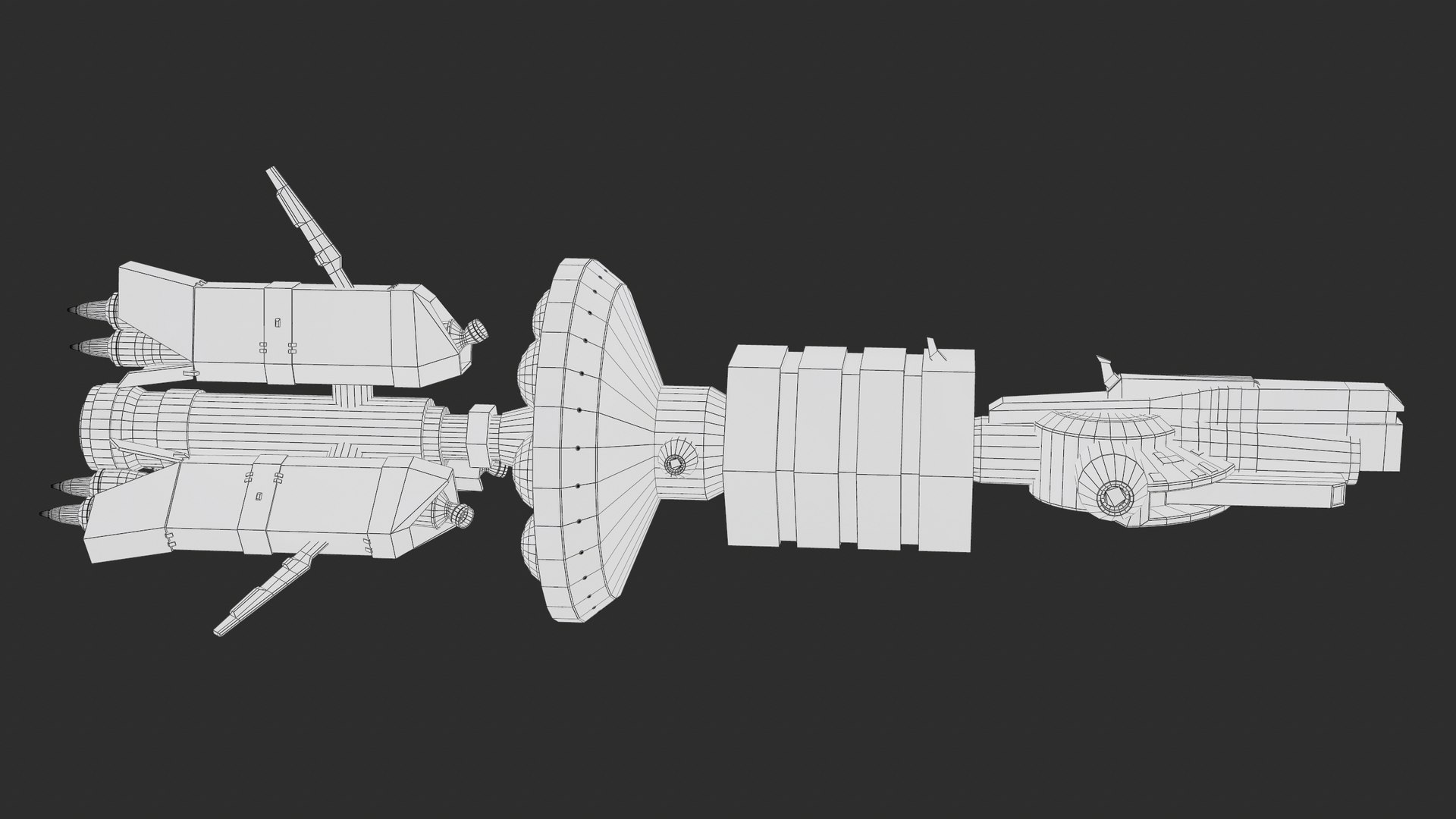 3D 3D Lowpoly Cartoon Command Capital Spaceship 08 Rigged PBR Model ...