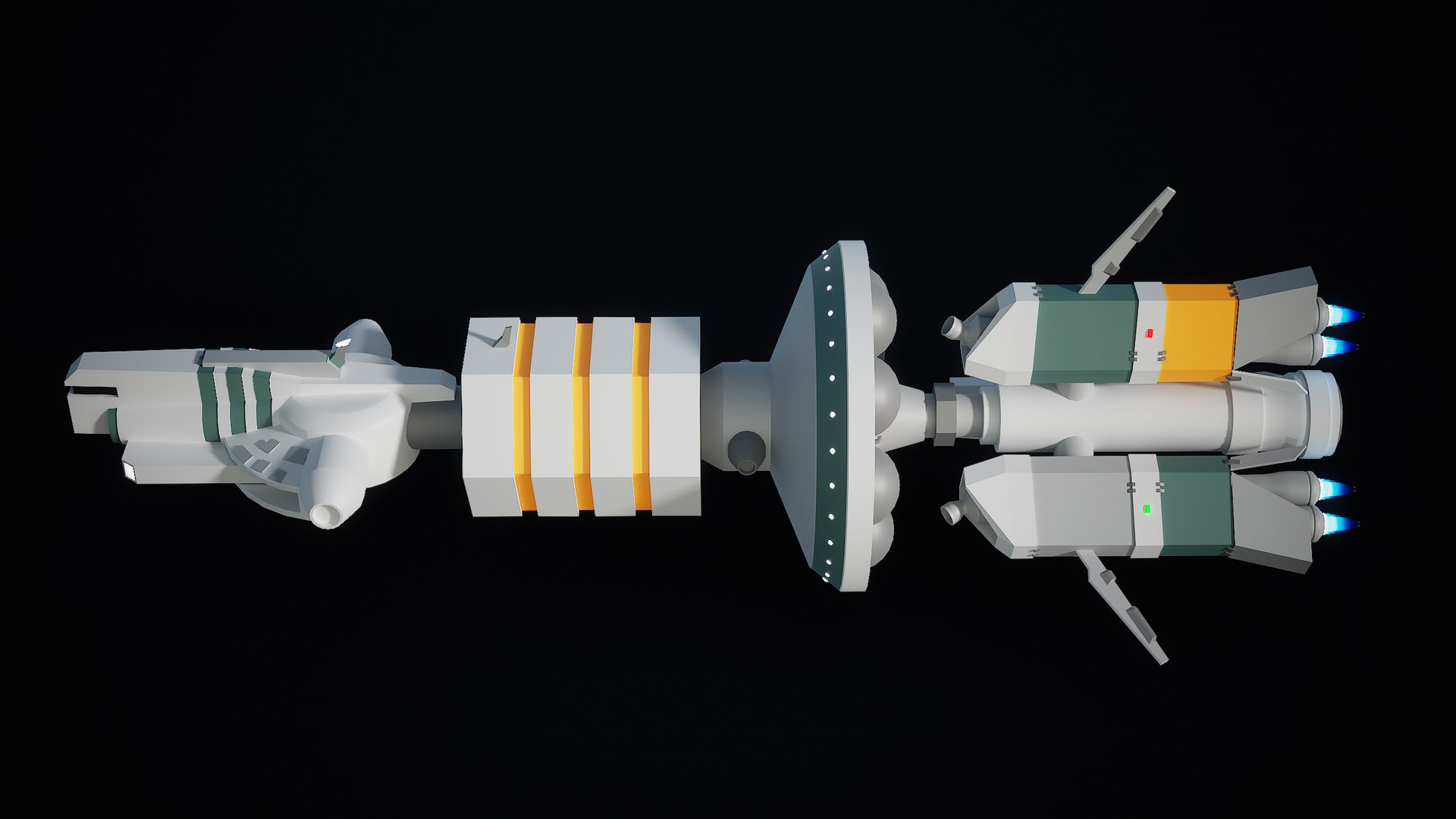 3D 3D Lowpoly Cartoon Command Capital Spaceship 08 Rigged PBR Model - TurboSquid 2153347