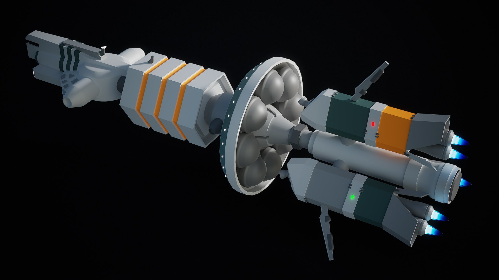 3D 3D Lowpoly Cartoon Command Capital Spaceship 08 Rigged PBR Model - TurboSquid 2153347