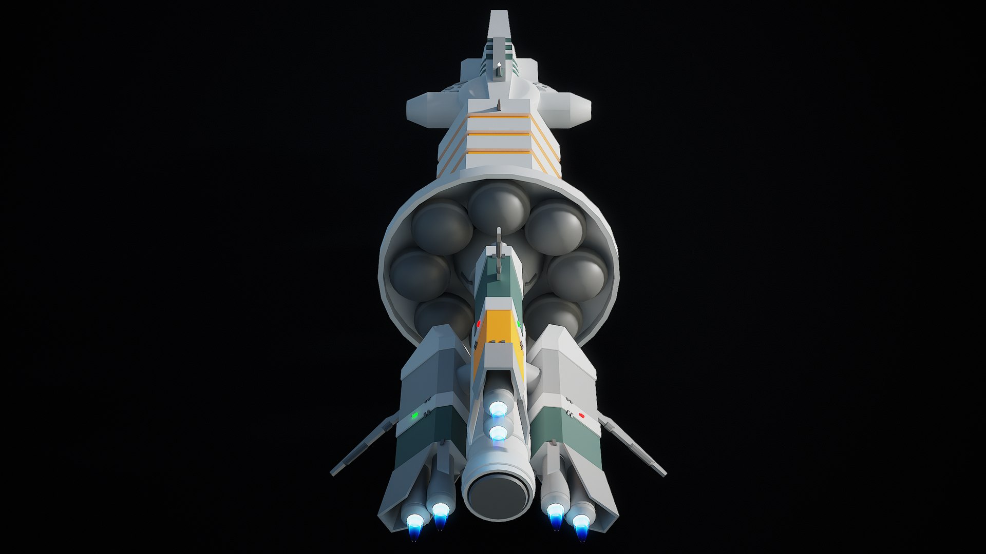 3D 3D Lowpoly Cartoon Command Capital Spaceship 08 Rigged PBR Model - TurboSquid 2153347