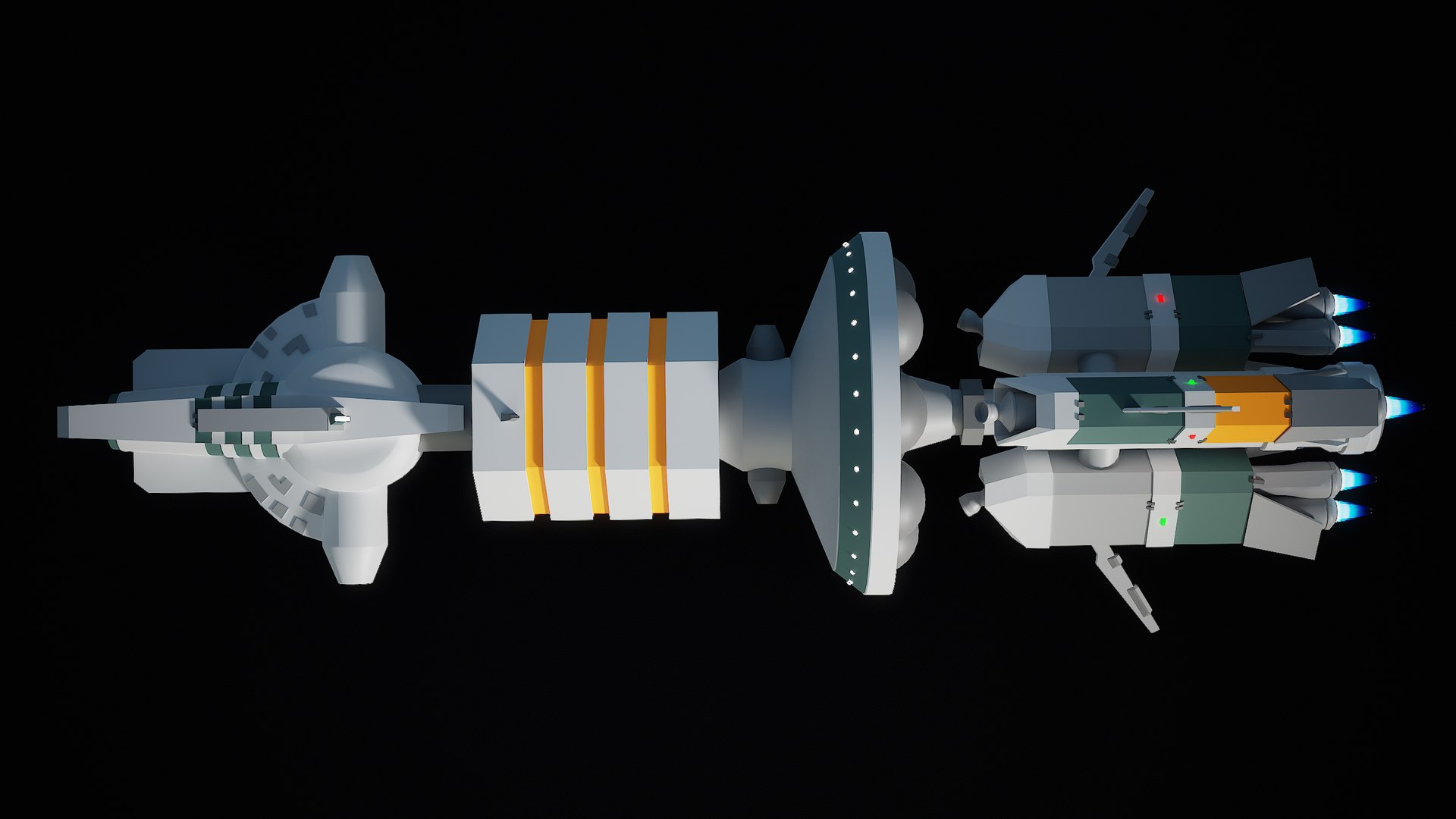 3D 3D Lowpoly Cartoon Command Capital Spaceship 08 Rigged PBR Model - TurboSquid 2153347