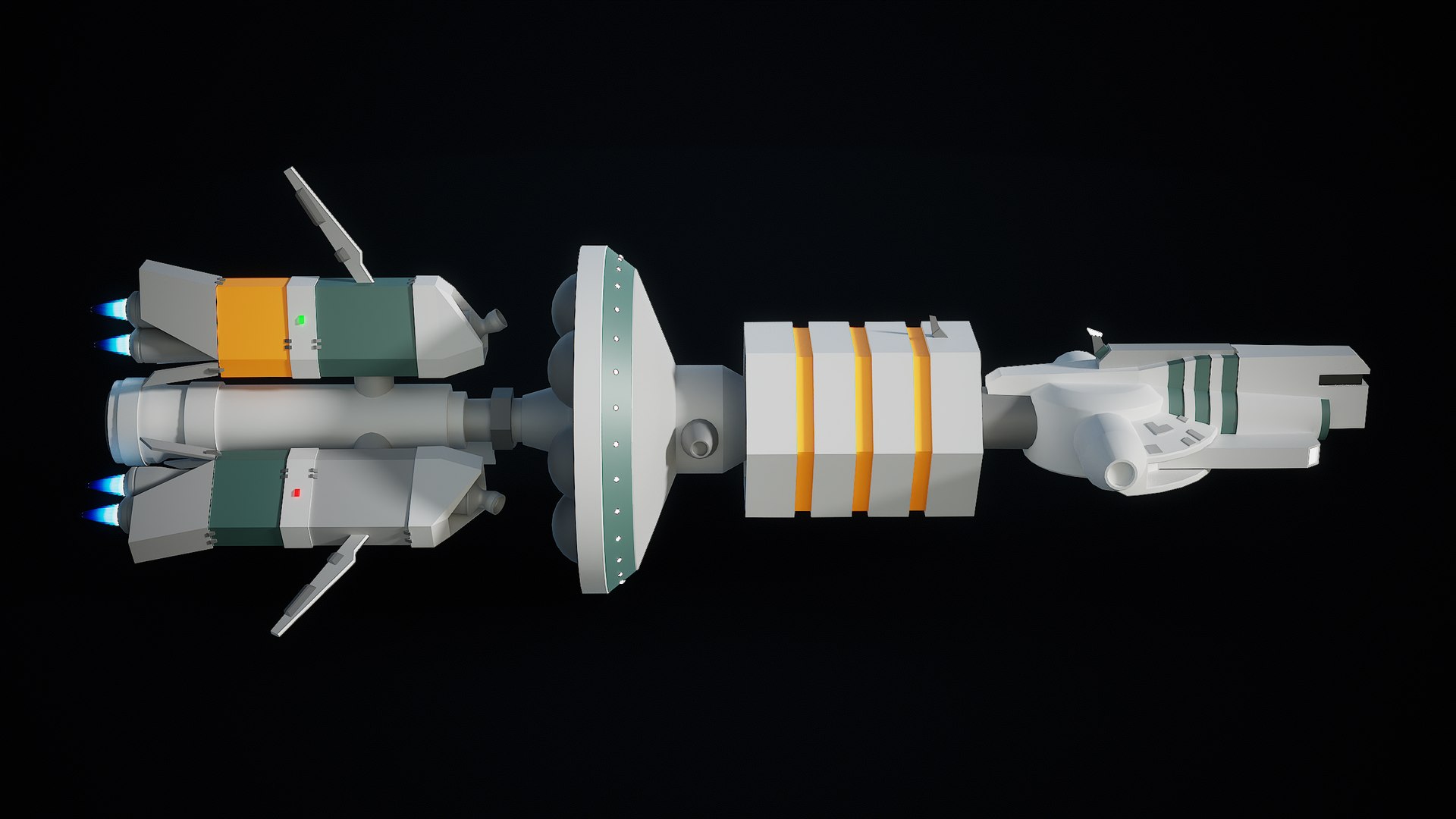 3D 3D Lowpoly Cartoon Command Capital Spaceship 08 Rigged PBR Model - TurboSquid 2153347