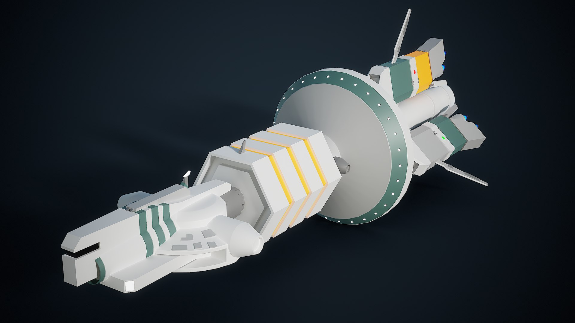 3D 3D Lowpoly Cartoon Command Capital Spaceship 08 Rigged PBR Model - TurboSquid 2153347