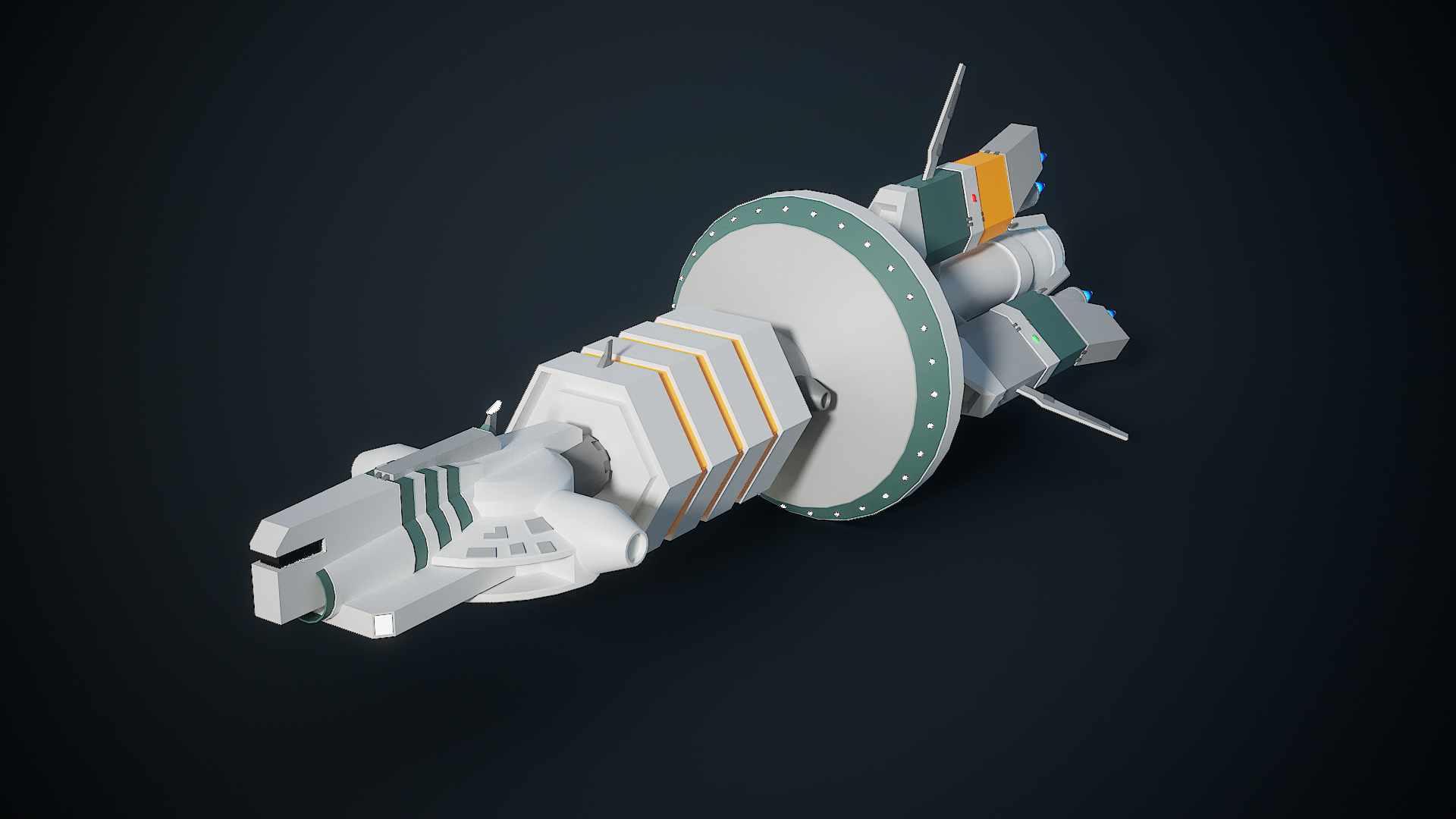 3D 3D Lowpoly Cartoon Command Capital Spaceship 08 Rigged PBR Model - TurboSquid 2153347