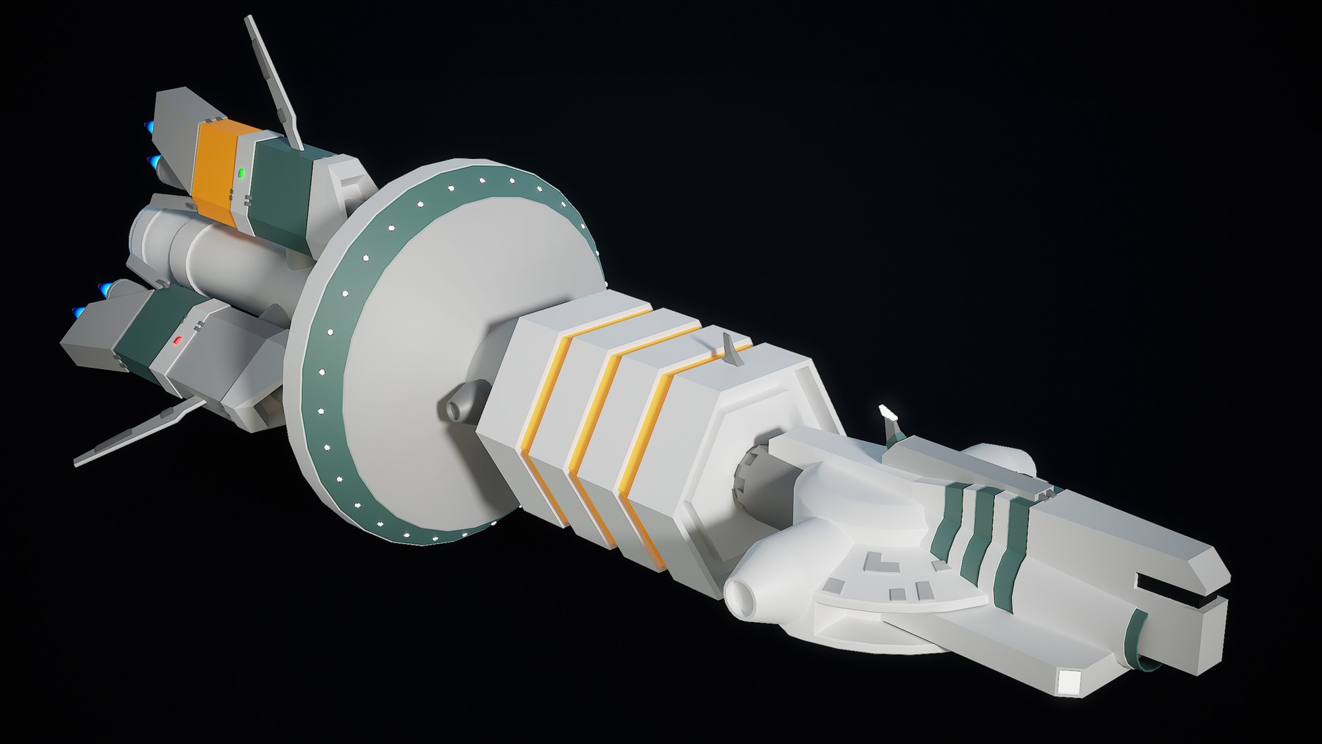 3D 3D Lowpoly Cartoon Command Capital Spaceship 08 Rigged PBR Model - TurboSquid 2153347