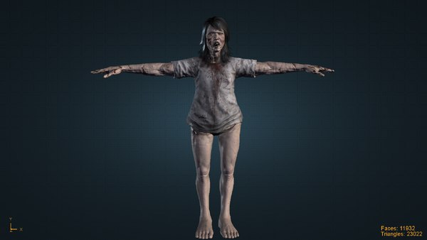 Zombie old woman 3D - TurboSquid 1771120