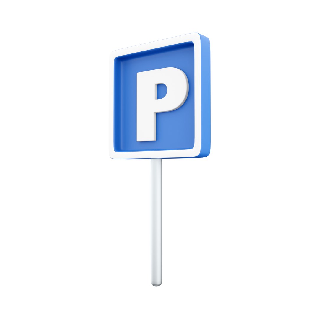 3D Model Blue Parking Sign - TurboSquid 2018092