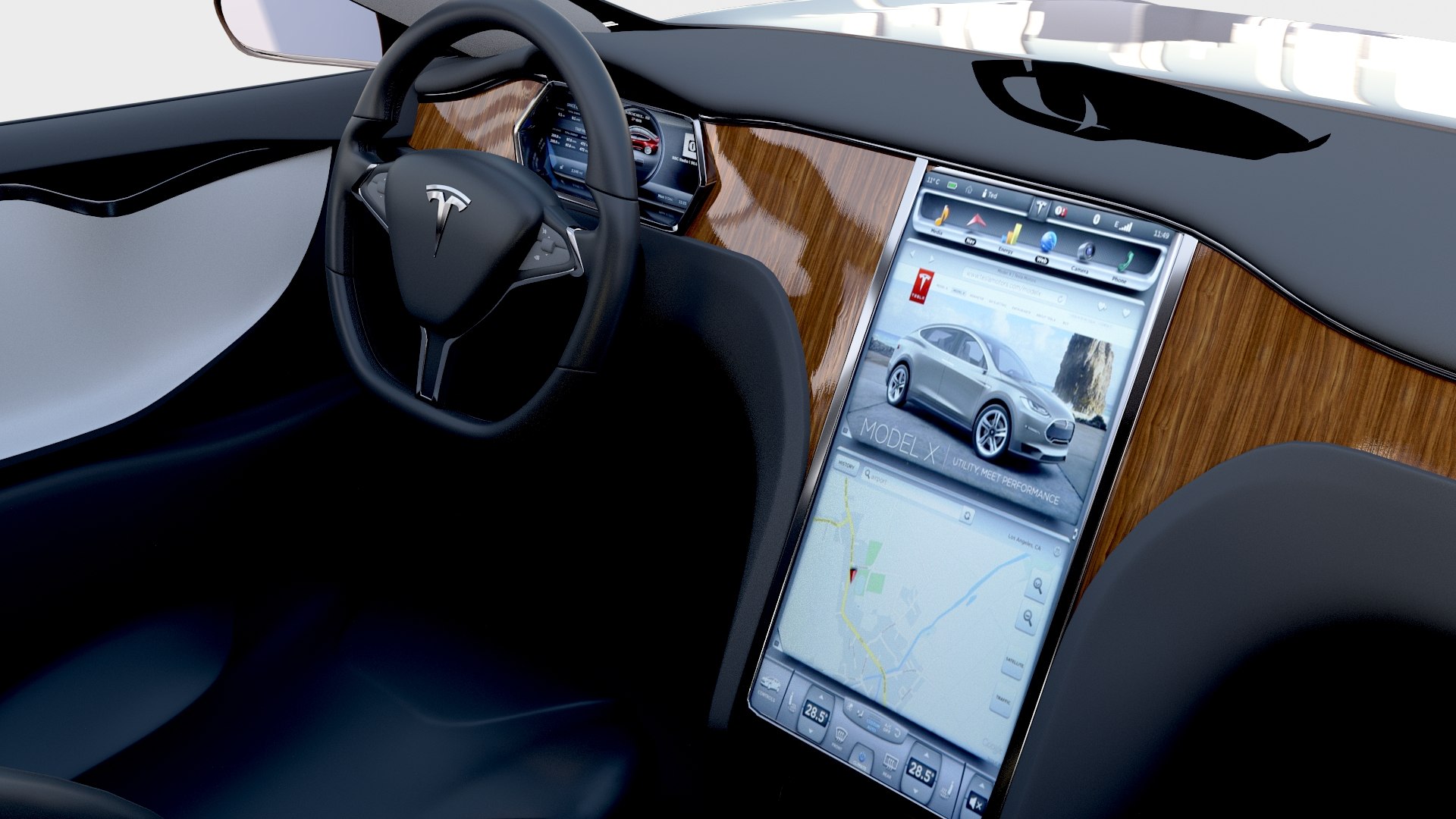 Tesla S Interior Modeled 3d Model