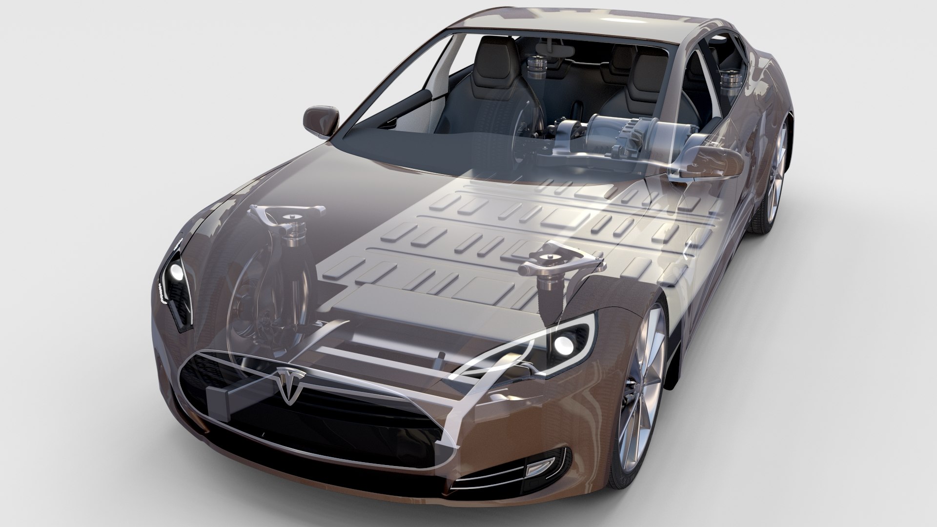Tesla S Interior Modeled 3d Model