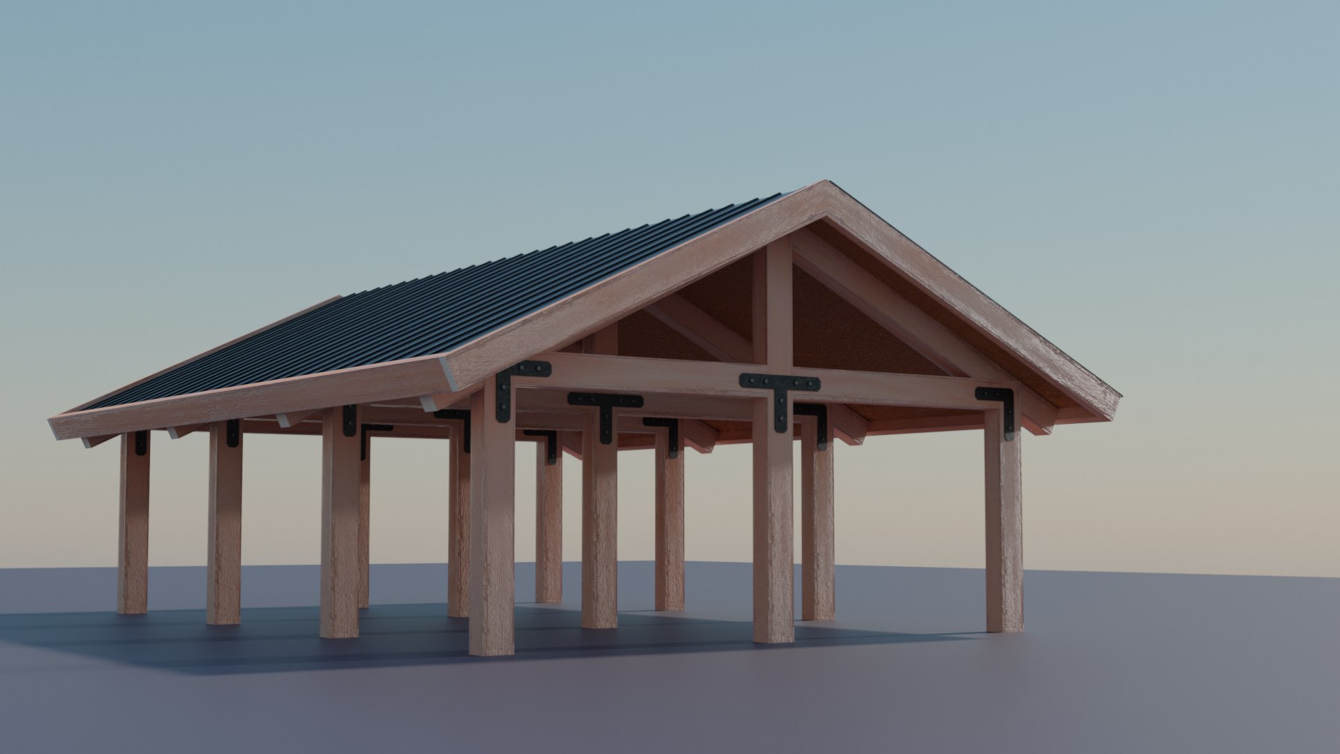 Timber Post Barn Kit 3D Model - TurboSquid 1787181