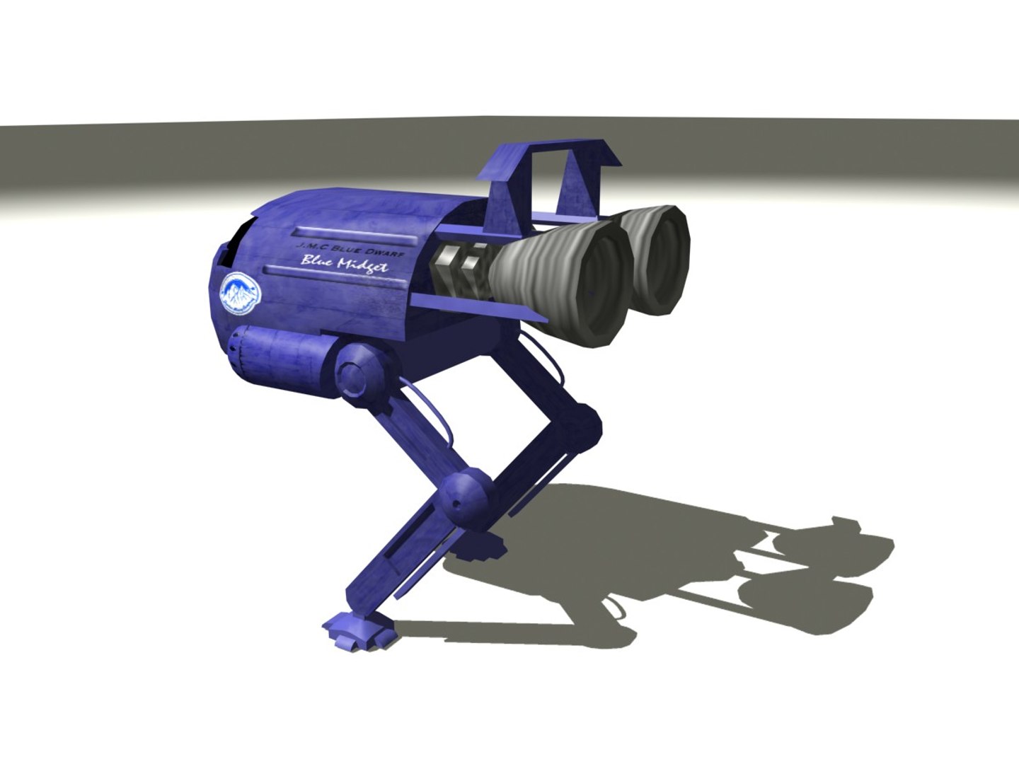 3d Blue Midget Red Walking Model