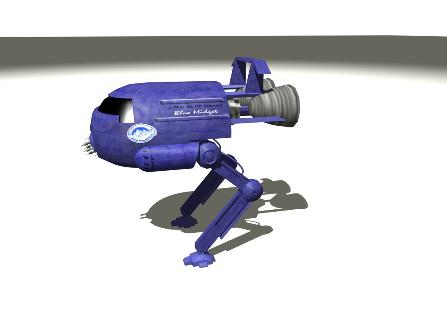 3d Blue Midget Red Walking Model