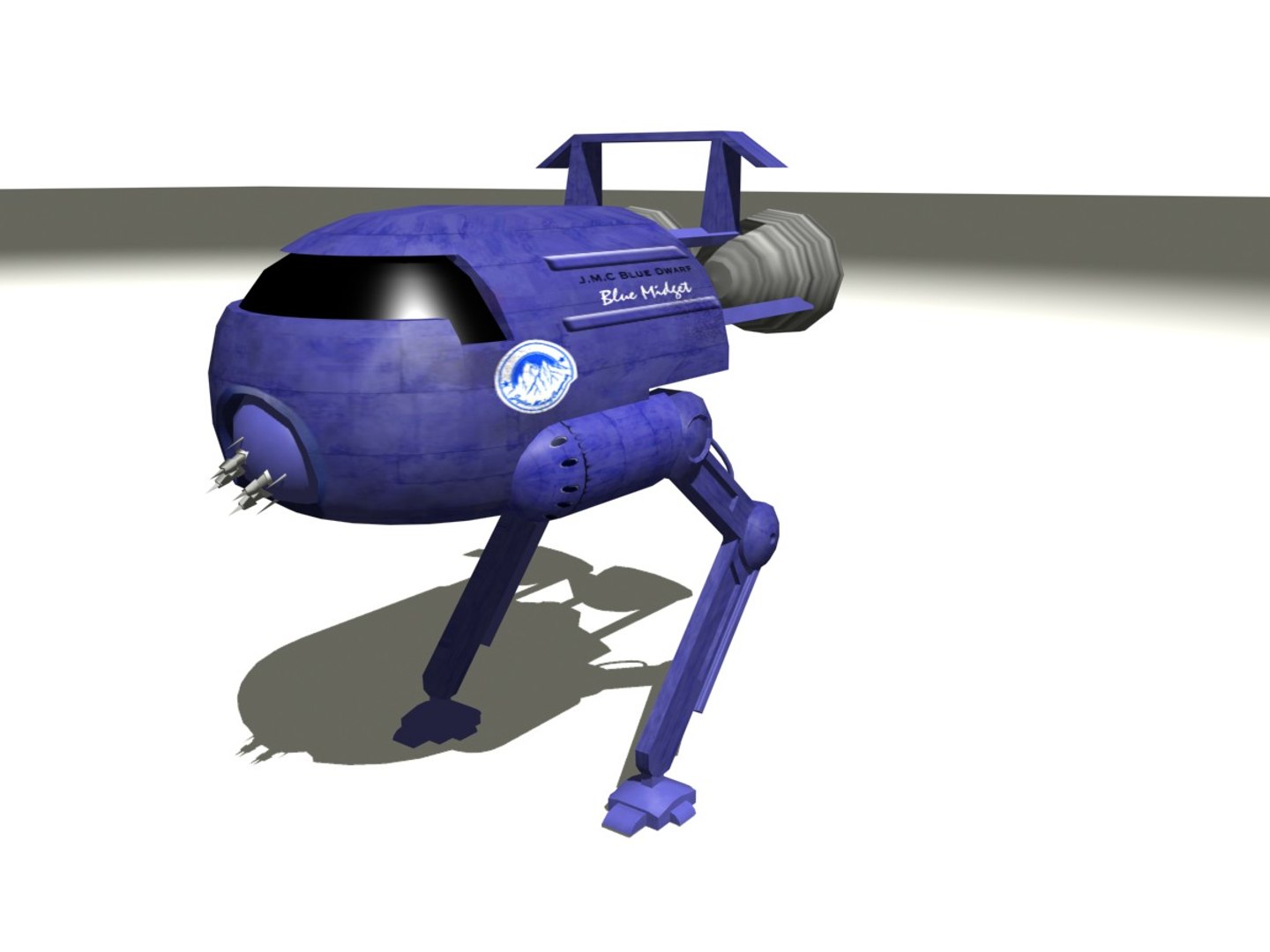 3d Blue Midget Red Walking Model