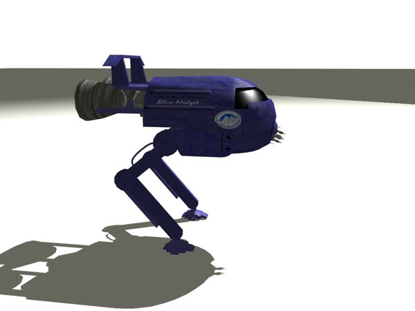 3d blue midget red walking model