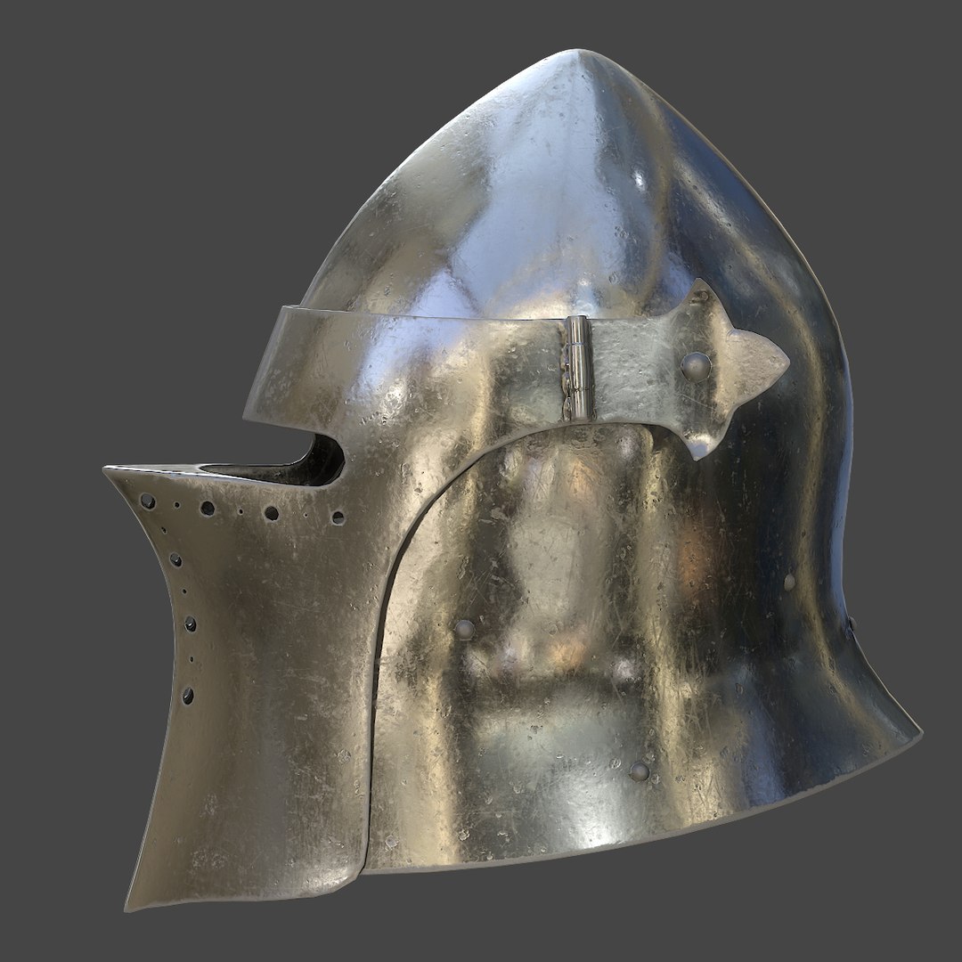 Visored Barbuta Helmet 3D Model - TurboSquid 1799741