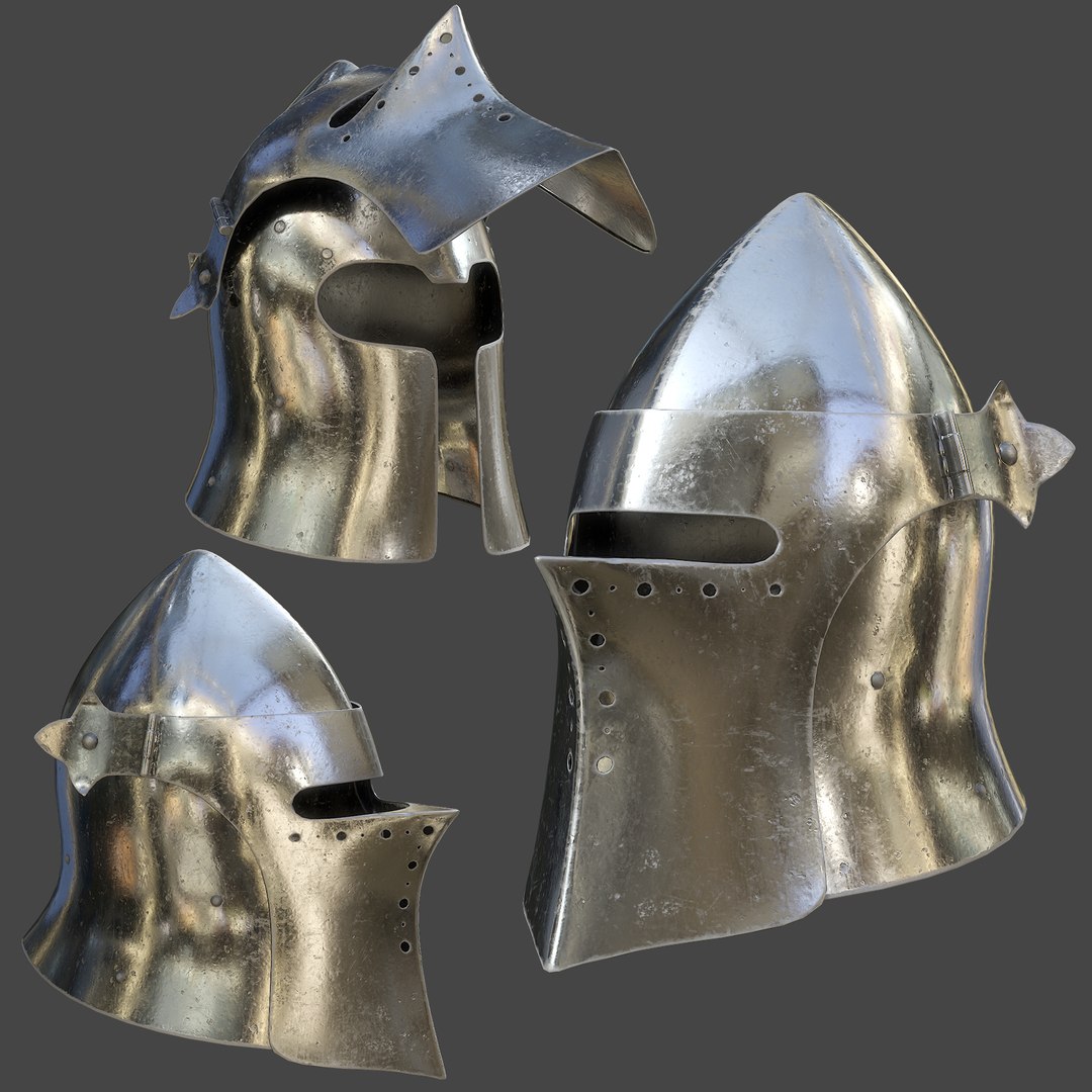 Visored Barbuta Helmet 3D Model - TurboSquid 1799741