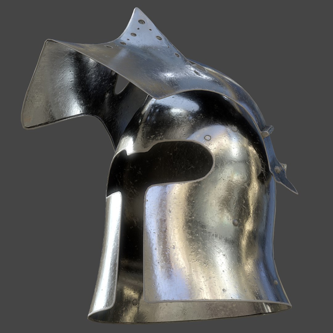 Visored Barbuta Helmet 3D Model - TurboSquid 1799741