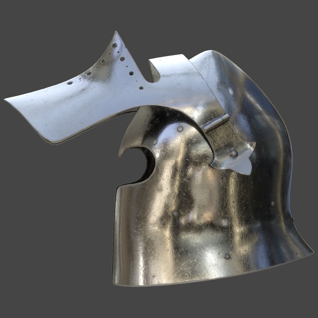 Visored Barbuta Helmet 3D Model - TurboSquid 1799741