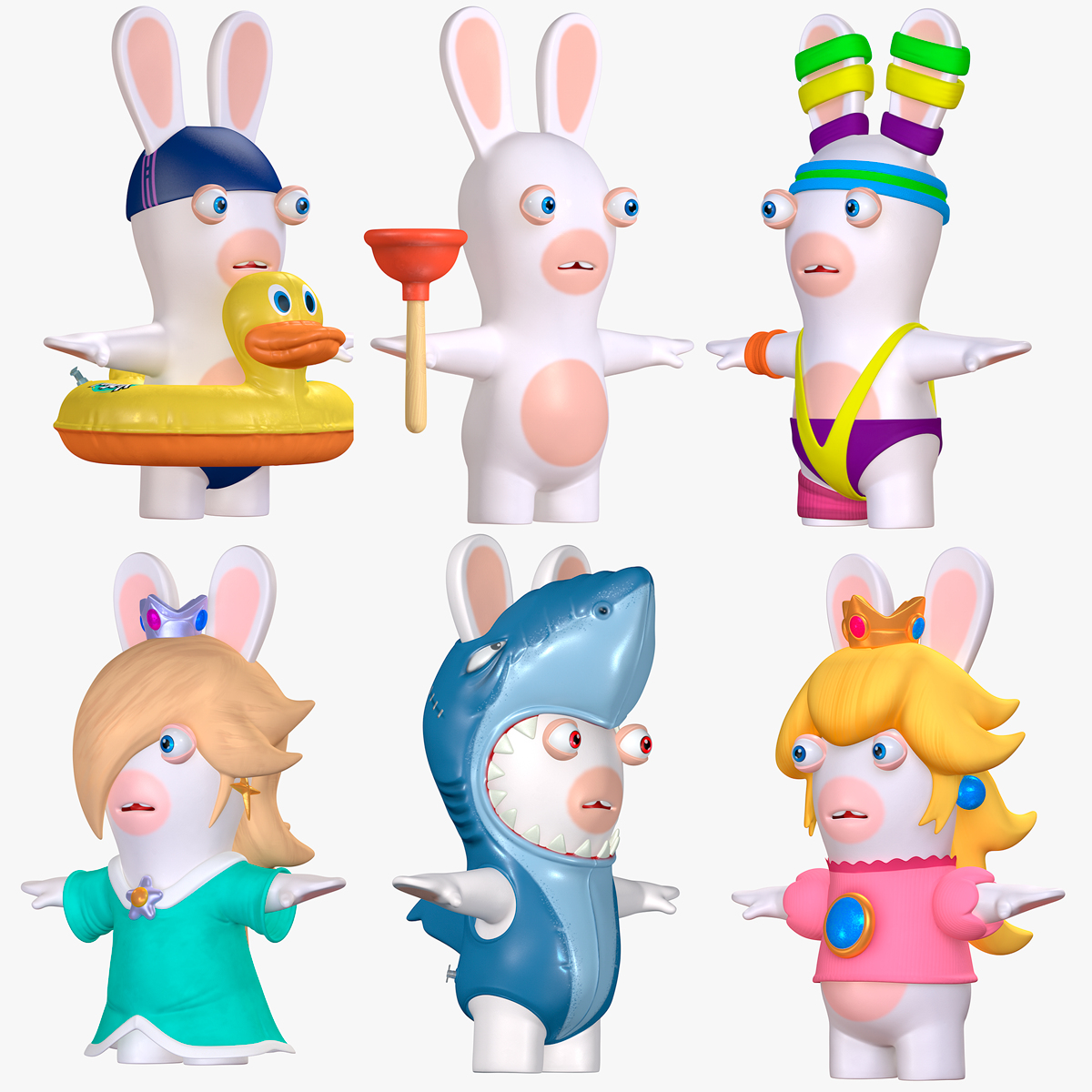 modelo 3d Colección de personajes Rabbids 8K - TurboSquid 1773612