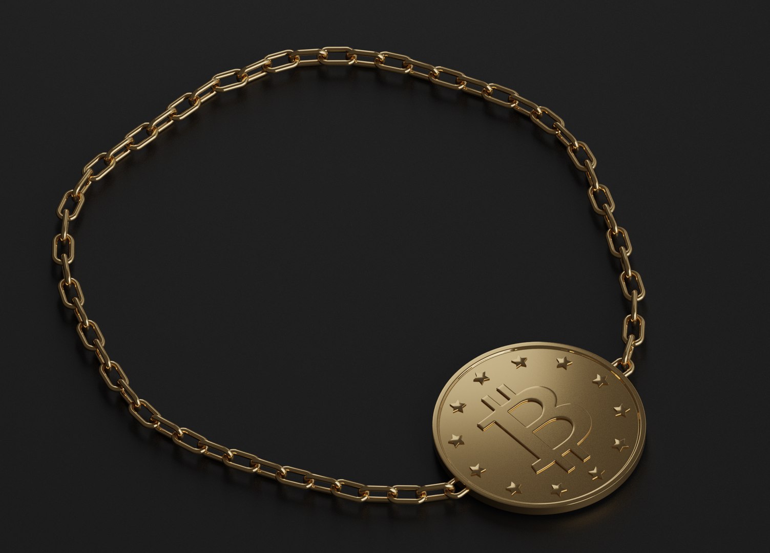 3D Bitcoin With Chain Model - TurboSquid 1751014