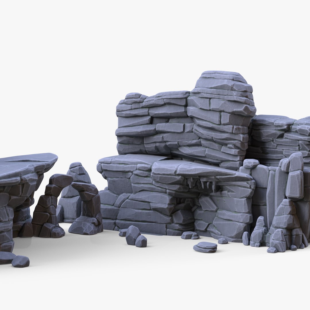 3D Stylized Stone Rock Pack Model - TurboSquid 2171652