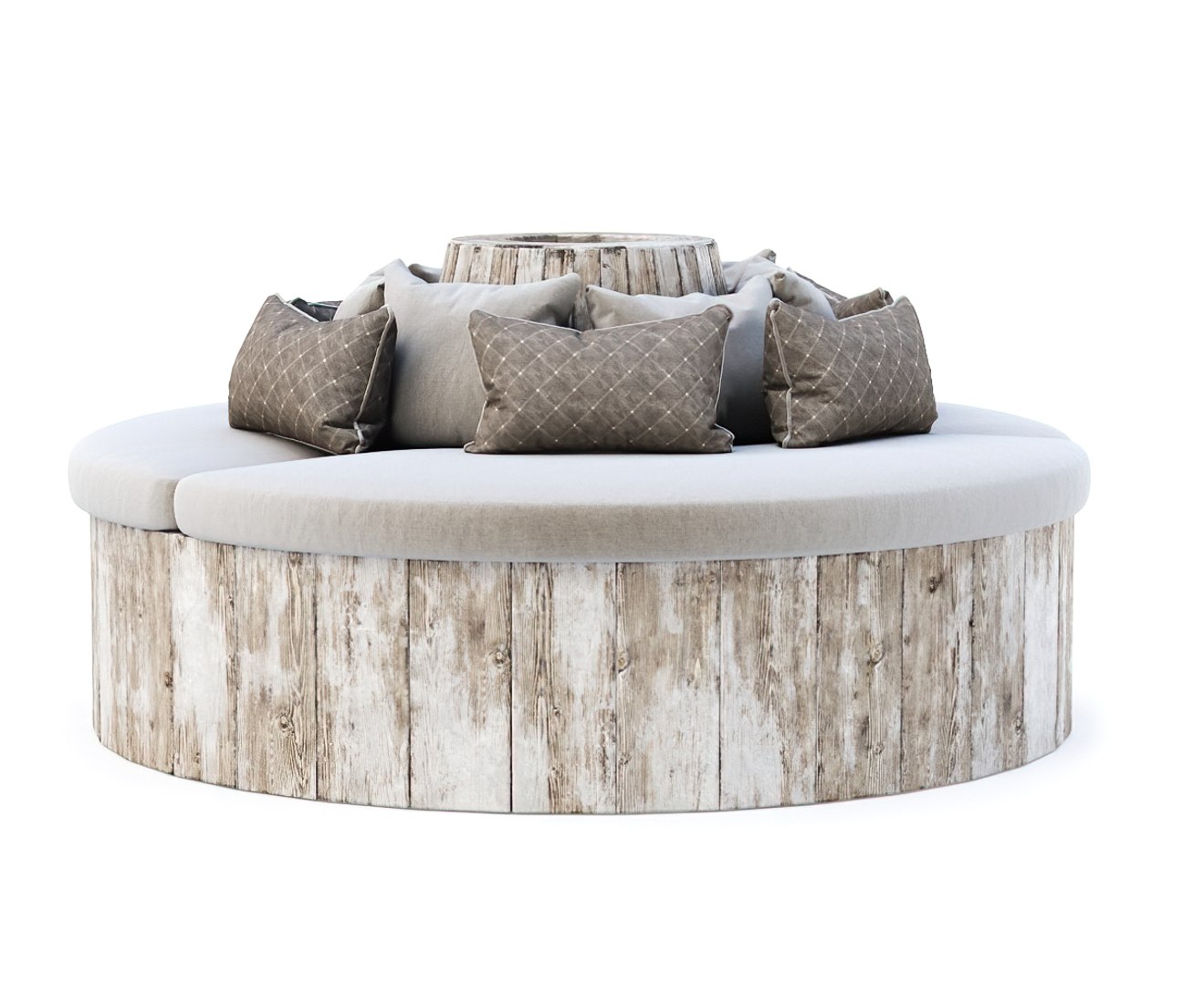 3D Eric Wooden Round Bench - TurboSquid 1998060