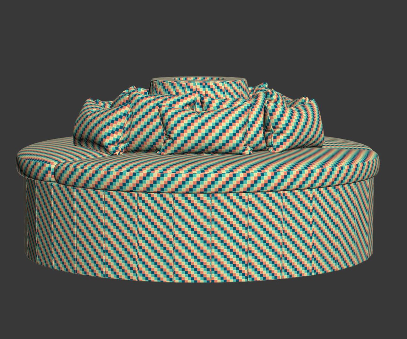 3D Eric Wooden Round Bench - TurboSquid 1998060