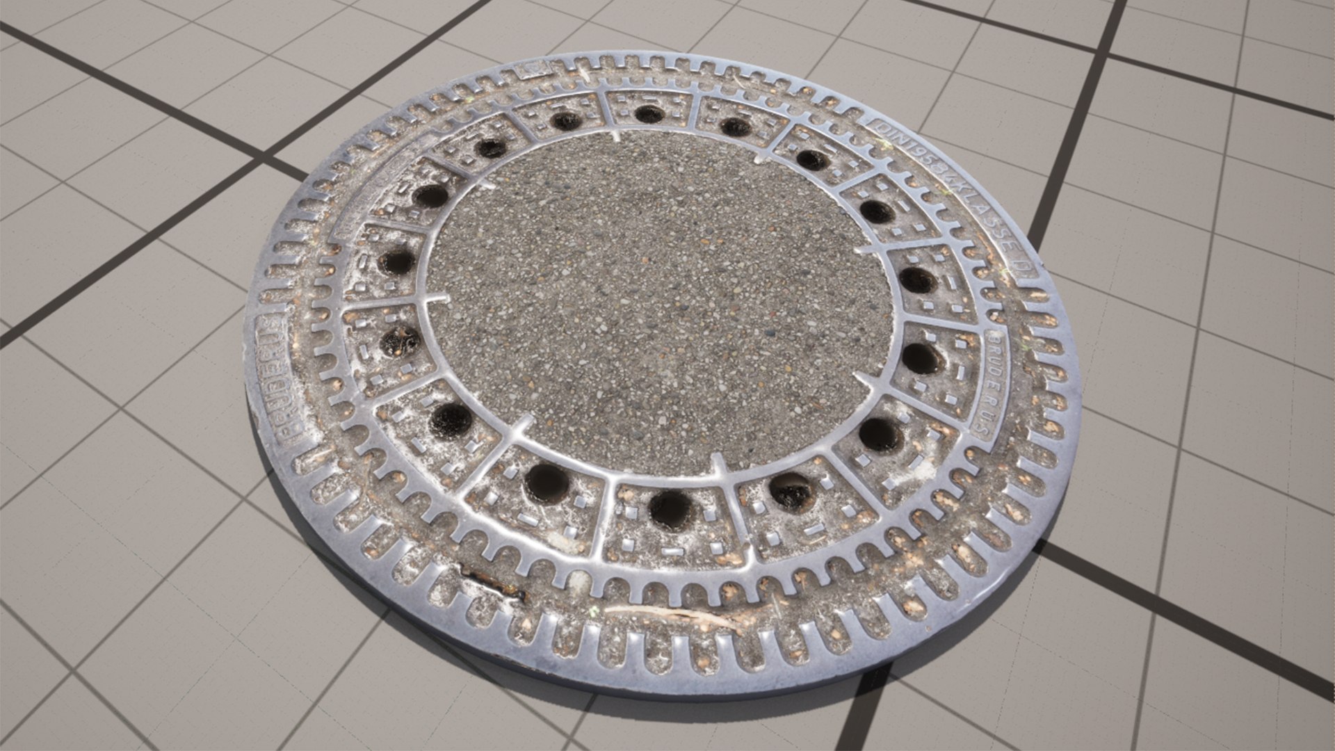 Free Manhole Cover - Deutscher Gullideckel - Gameready Unreal - Unity ...