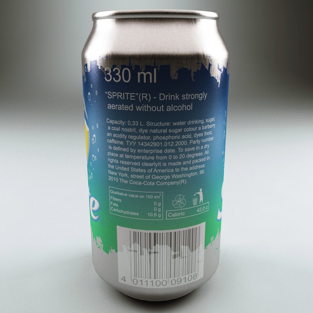 Drink Sprite 0 33l 3d Model