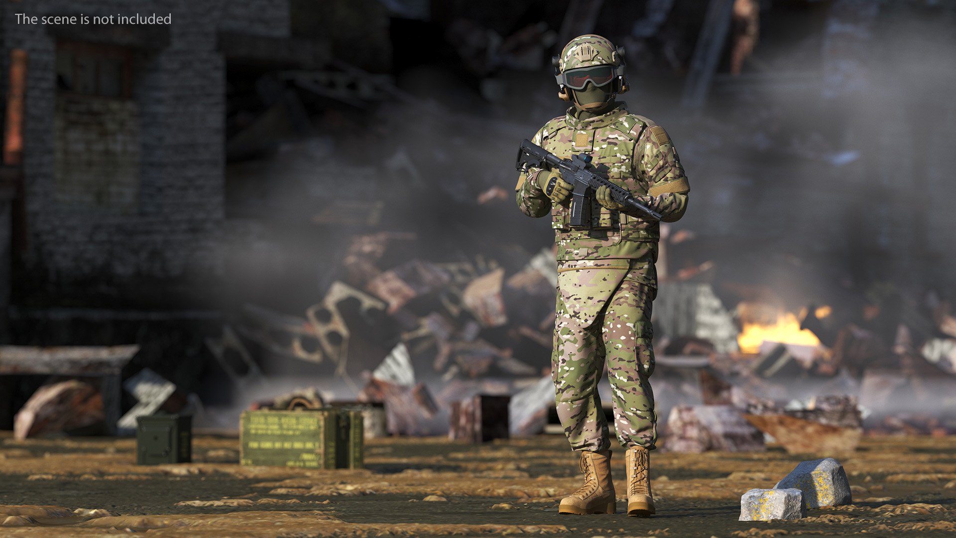 3D Army Soldier In Green Camo Rigged For Cinema 4D - TurboSquid 2282709