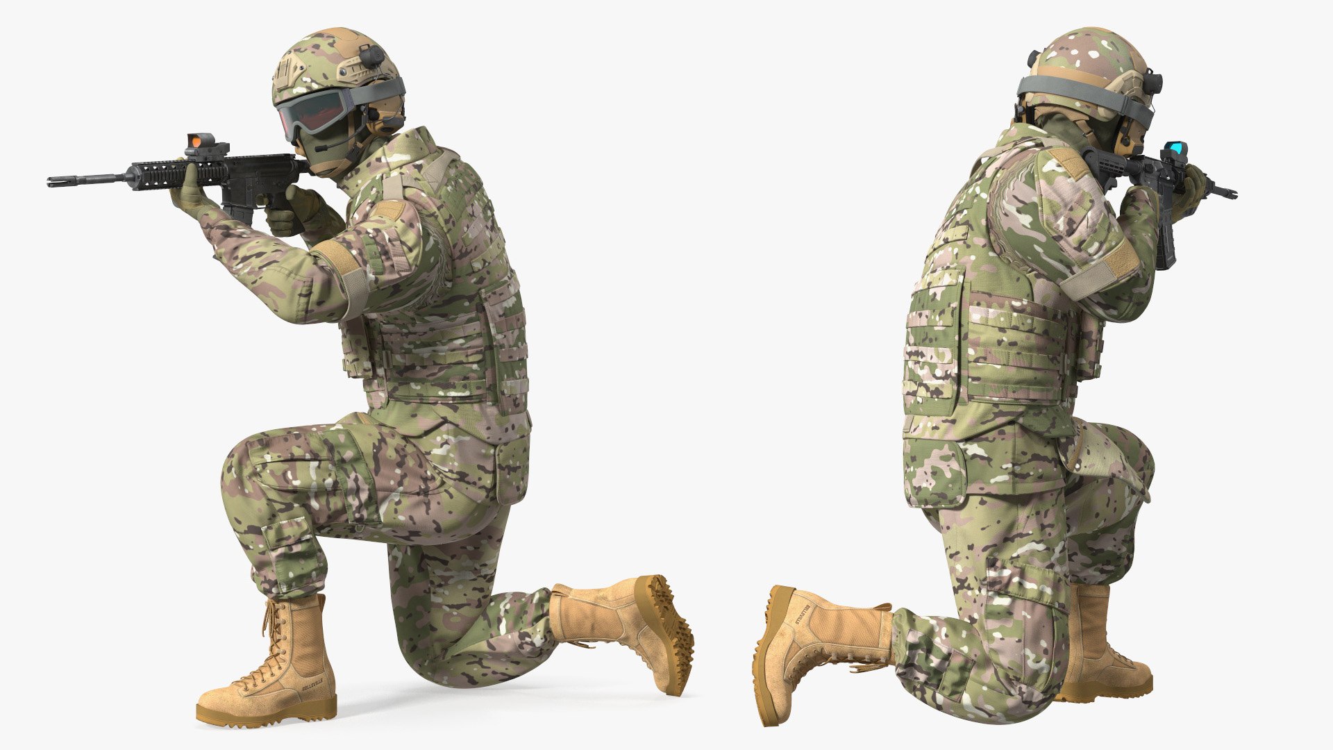 3D Army Soldier In Green Camo Rigged For Cinema 4D - TurboSquid 2282709