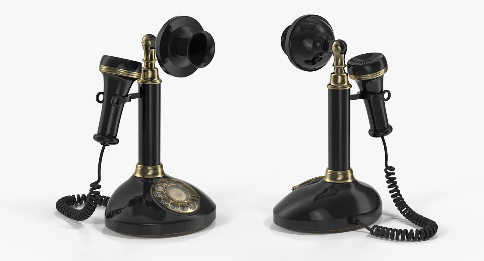 Vintage Candlestick Telephone Stick 3D Model - TurboSquid 1381122