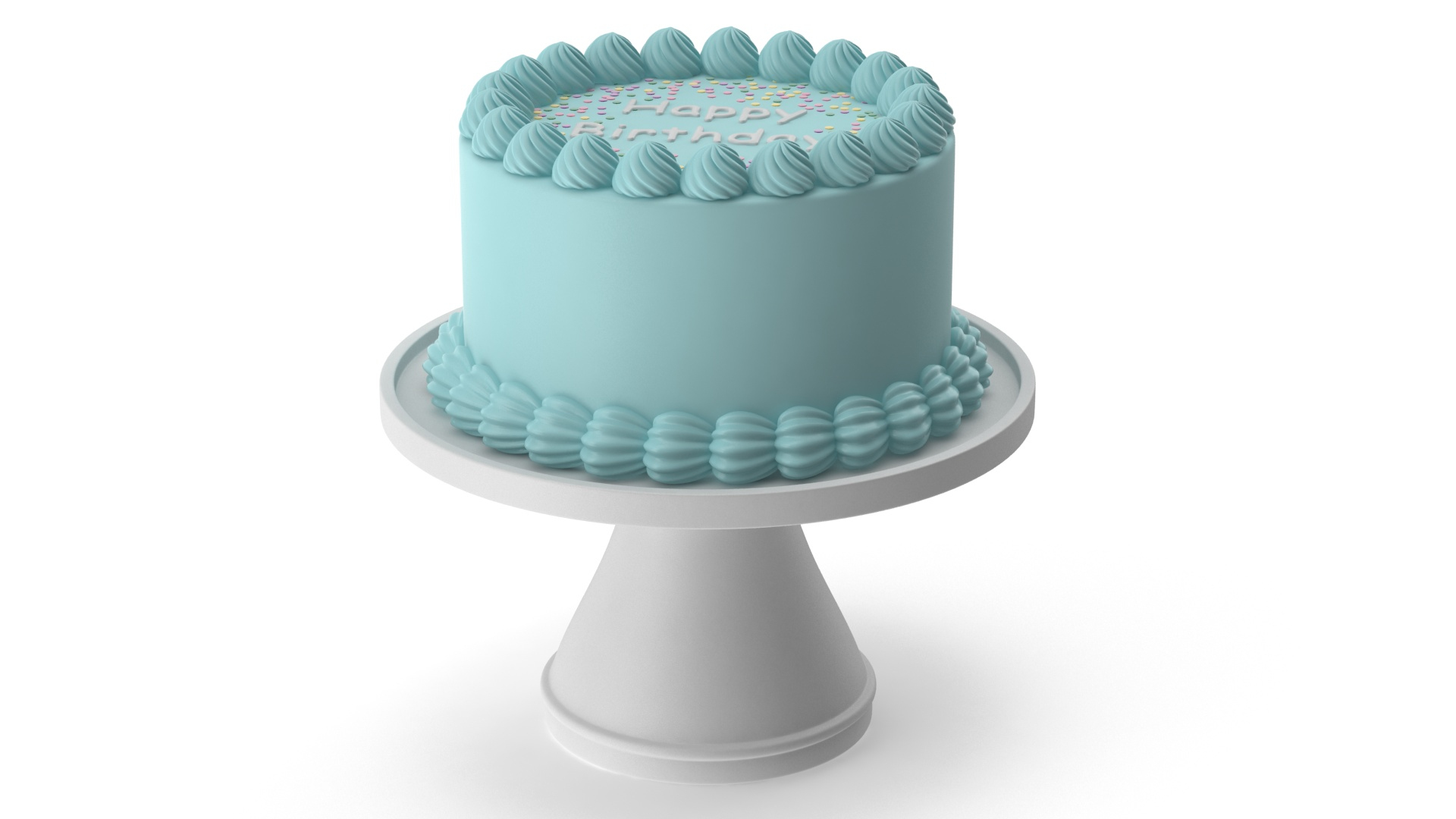 3D Model Blue Birthday Cake - TurboSquid 1812790