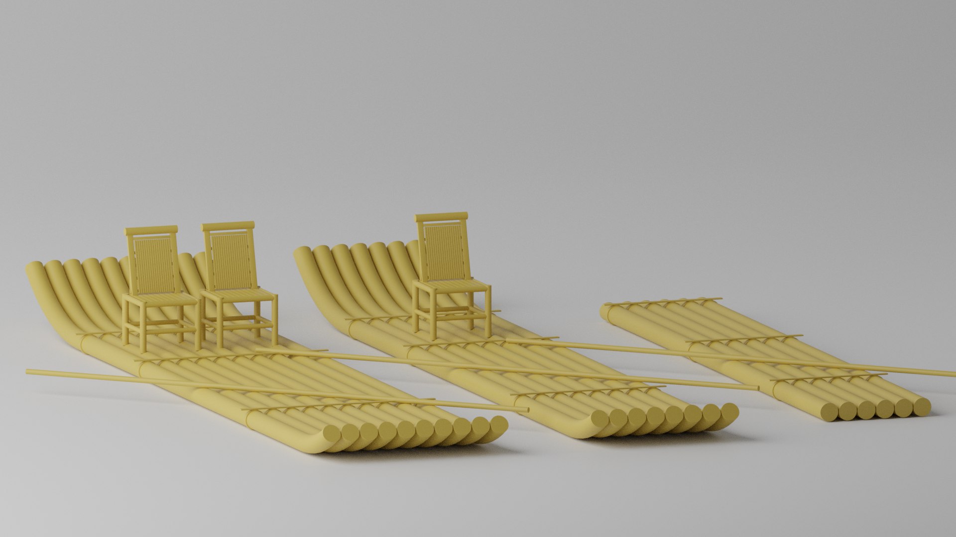 Cartoon Wooden Raft Boat Collection 3D Model - TurboSquid 2060318