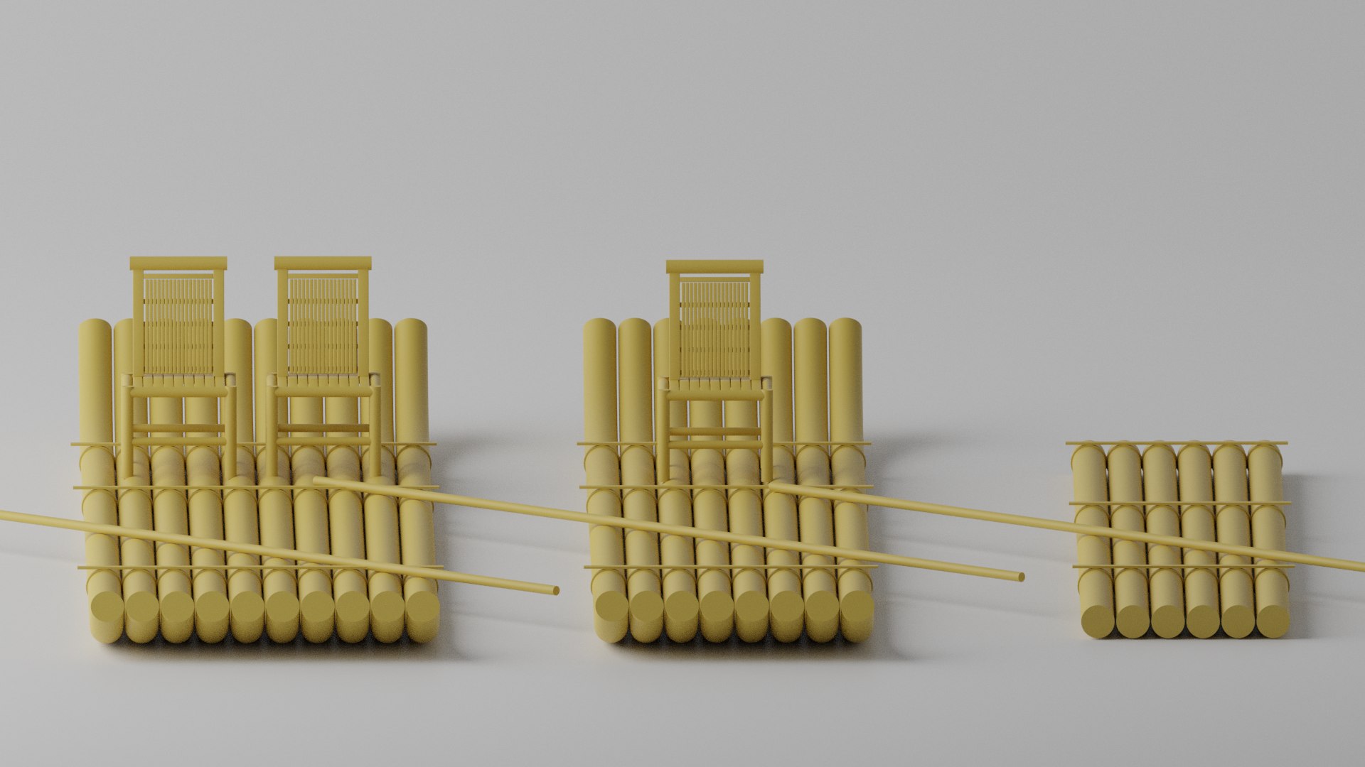 Cartoon Wooden Raft Boat Collection 3D Model - TurboSquid 2060318