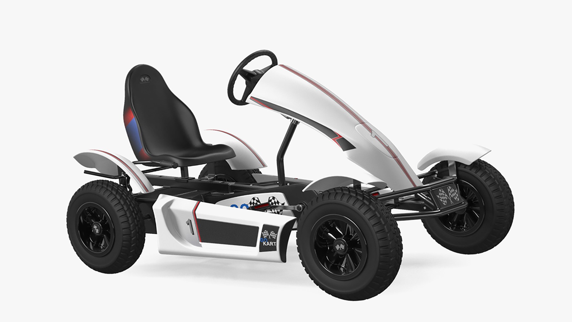 White Pedal Go Kart with Frame Race Rigged for Maya 3D - TurboSquid 2111369