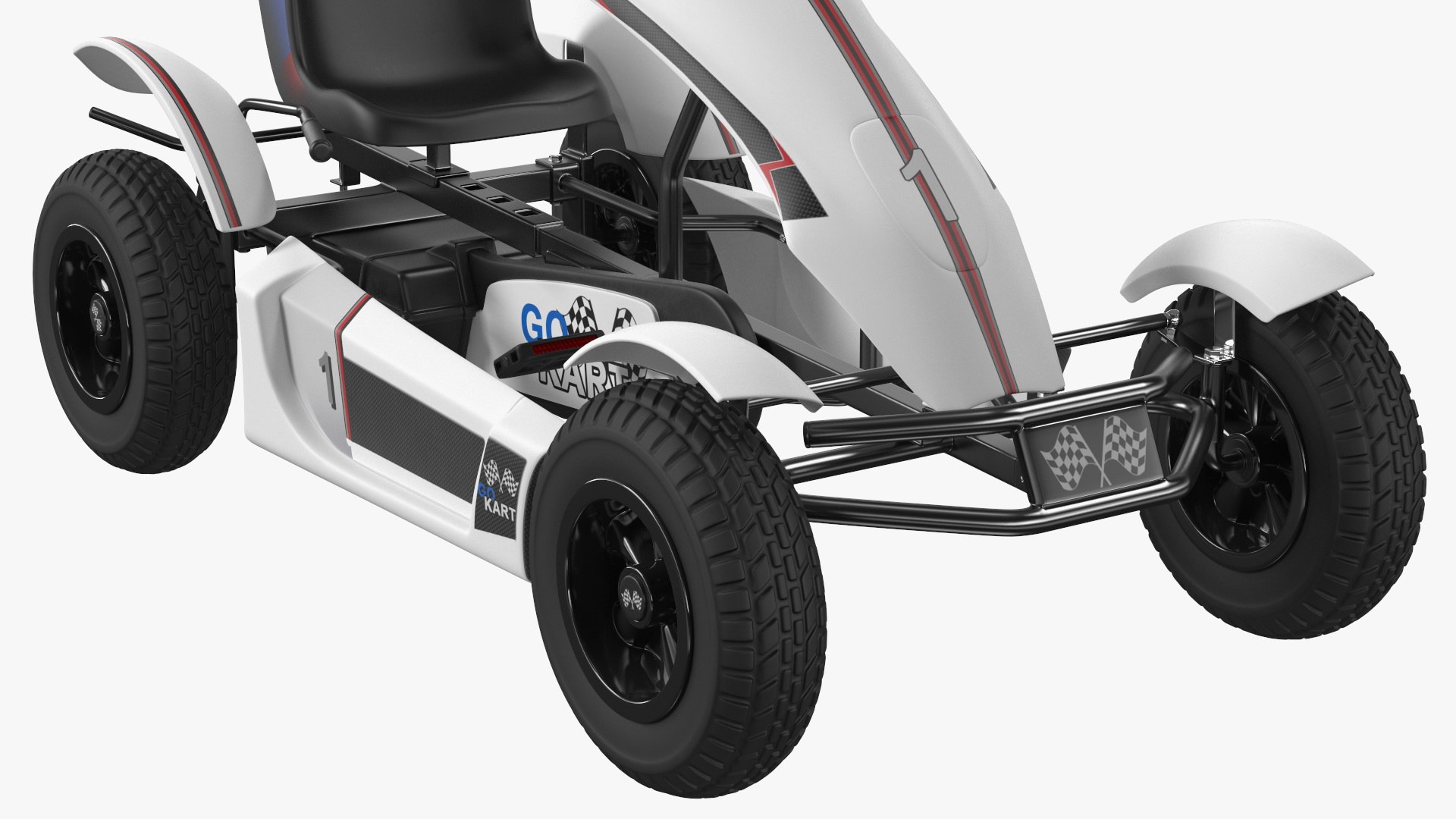 White Pedal Go Kart With Frame Race Rigged For Maya 3D - TurboSquid 2111369