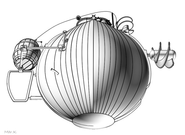 3d model turtle submarine