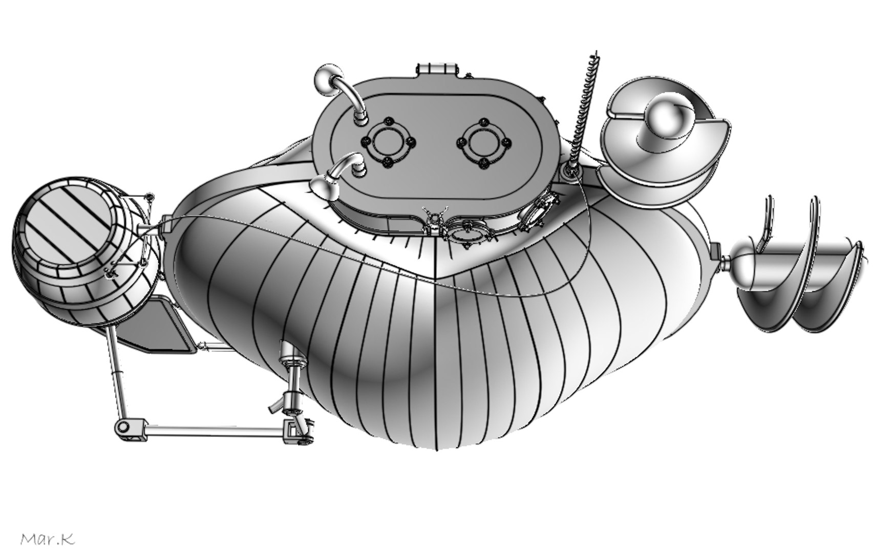 3d Model Turtle Submarine