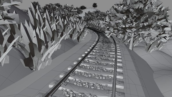 Railway Track 3D Scene 3D model 3D model - TurboSquid 1975521