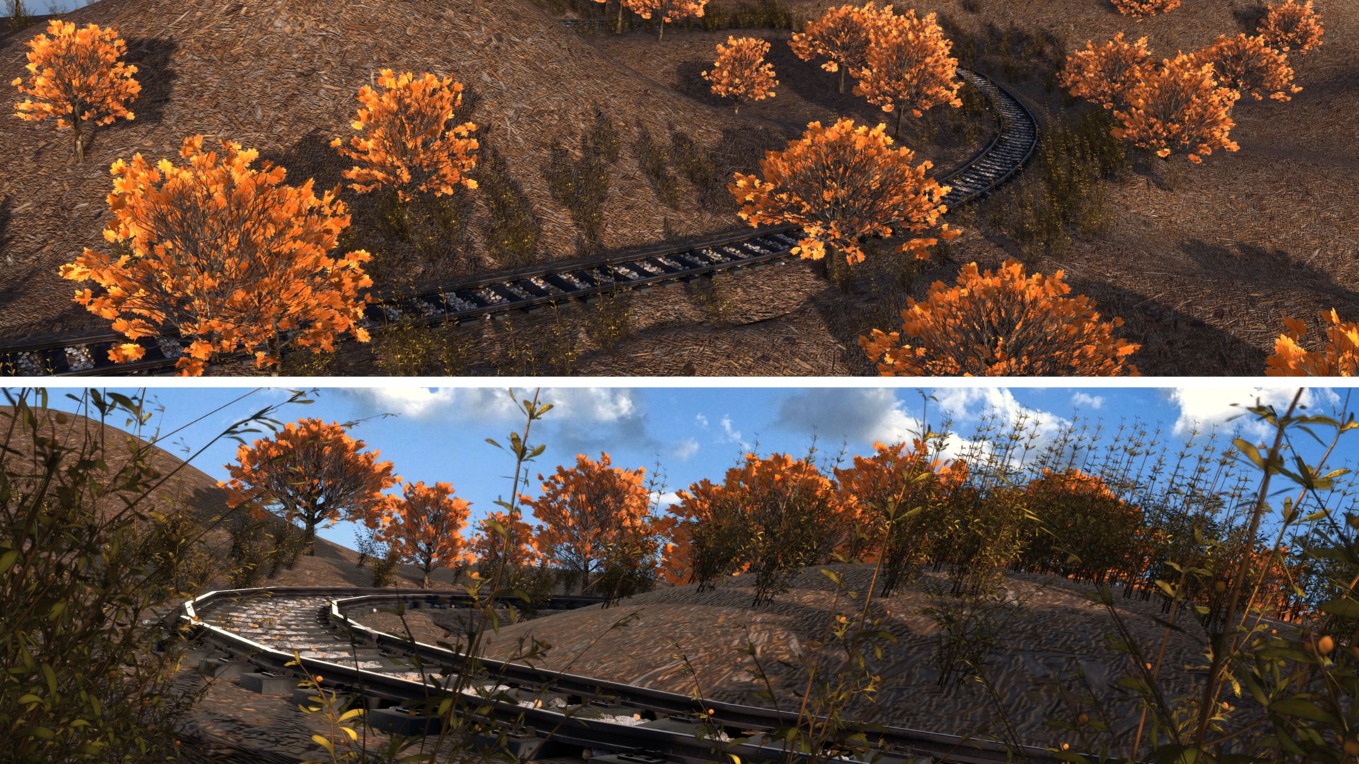 Railway Track 3D Scene 3D Model 3D Model - TurboSquid 1975521