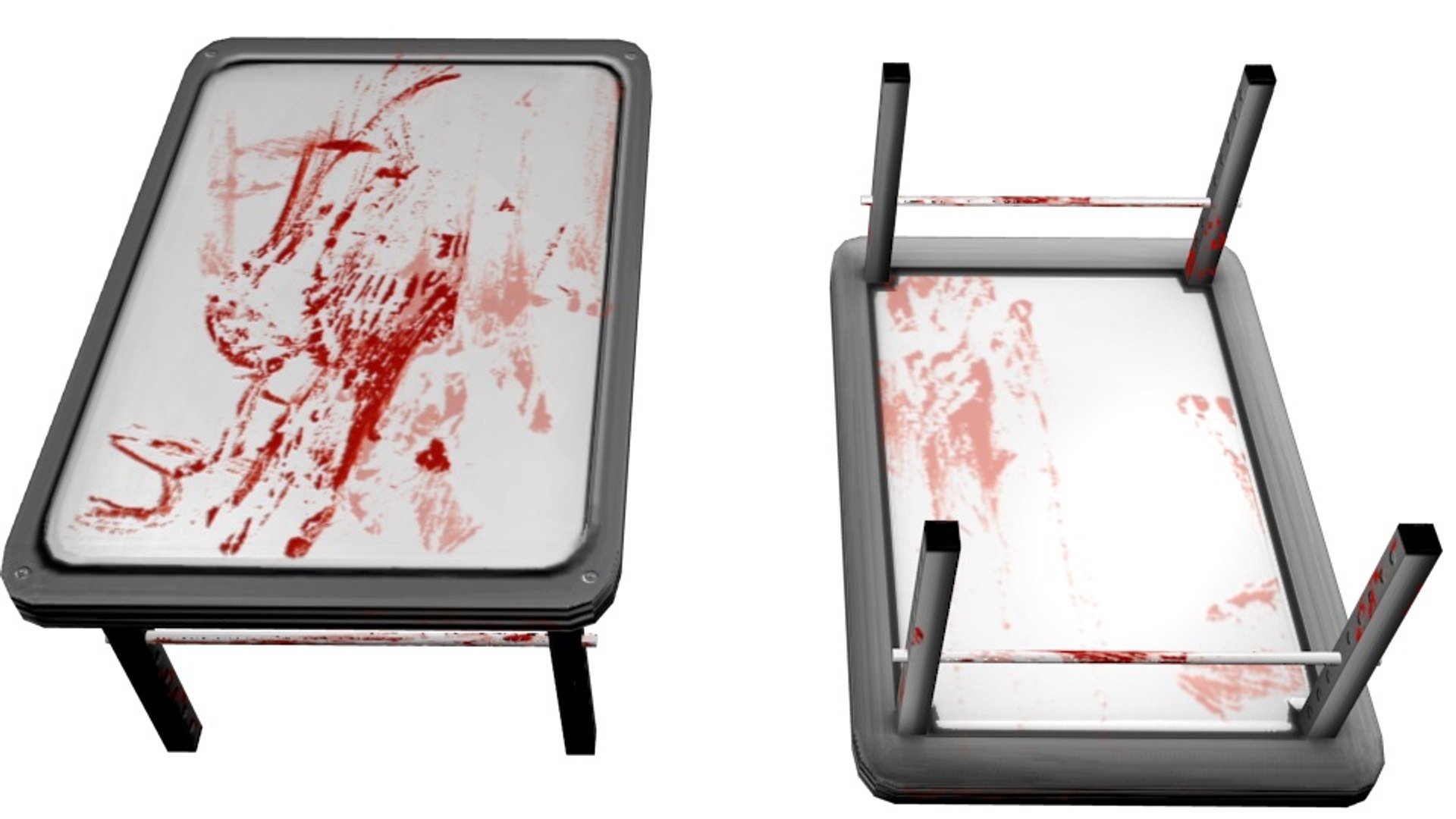 3d Post-apocalyptic Bloody Table Model