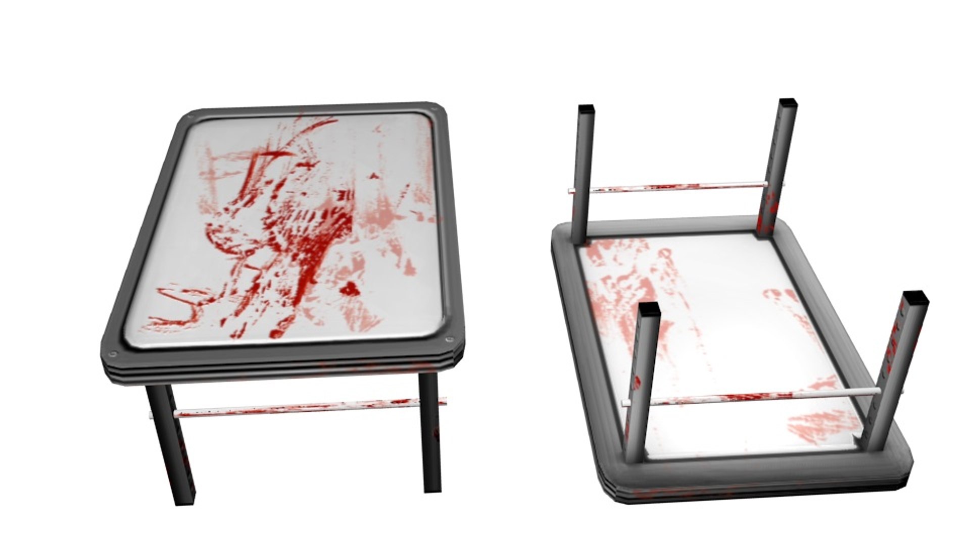 3d Post-apocalyptic Bloody Table Model