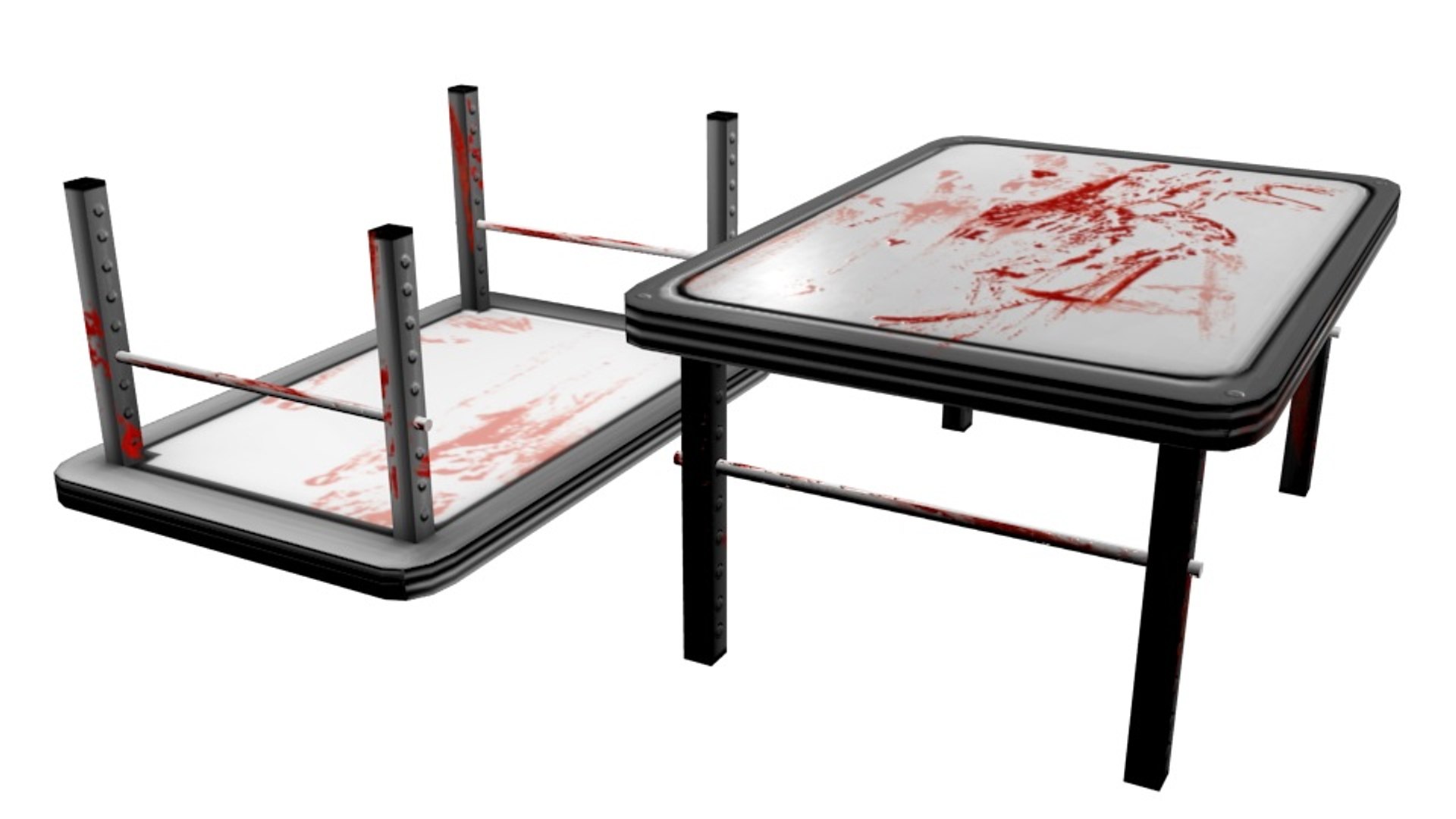 3d Post-apocalyptic Bloody Table Model
