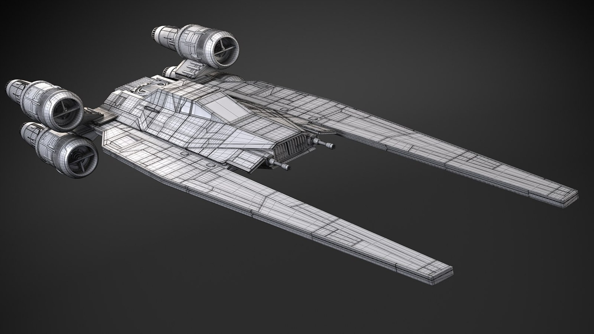 star wars u-wing 3d x