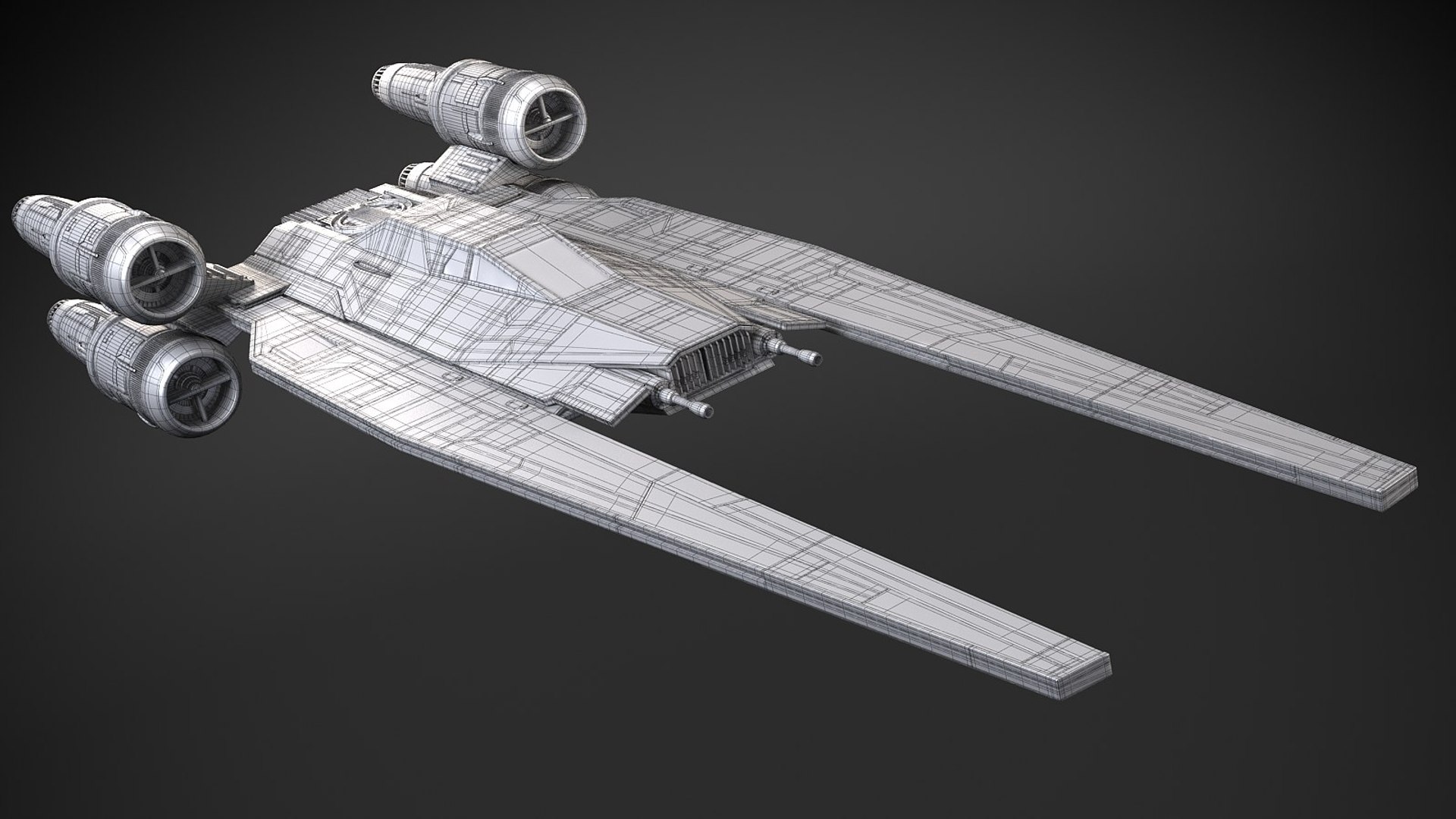 star wars u-wing 3d x