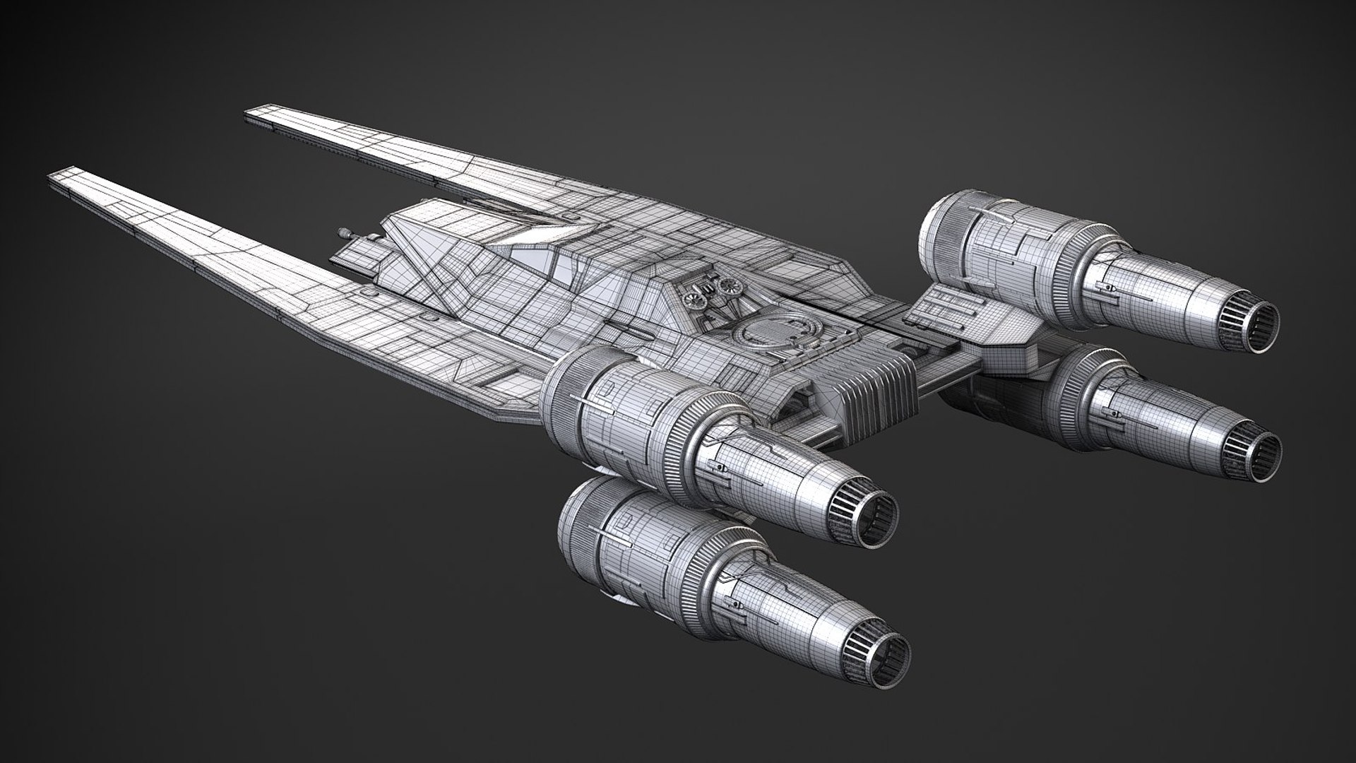 star wars u-wing 3d x