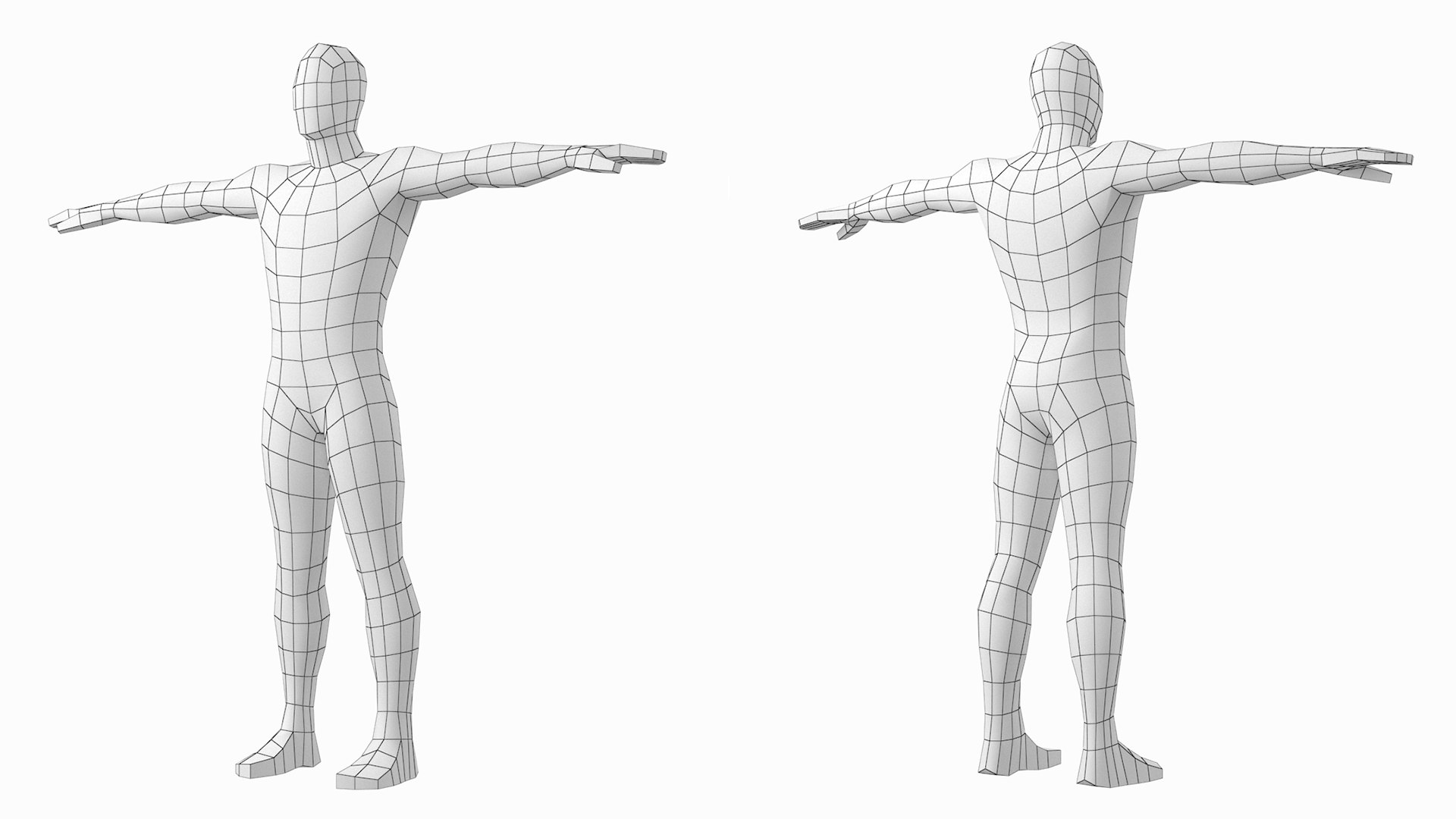 Natural Female And Male In T-Pose Base Mesh 3D - TurboSquid 2100833